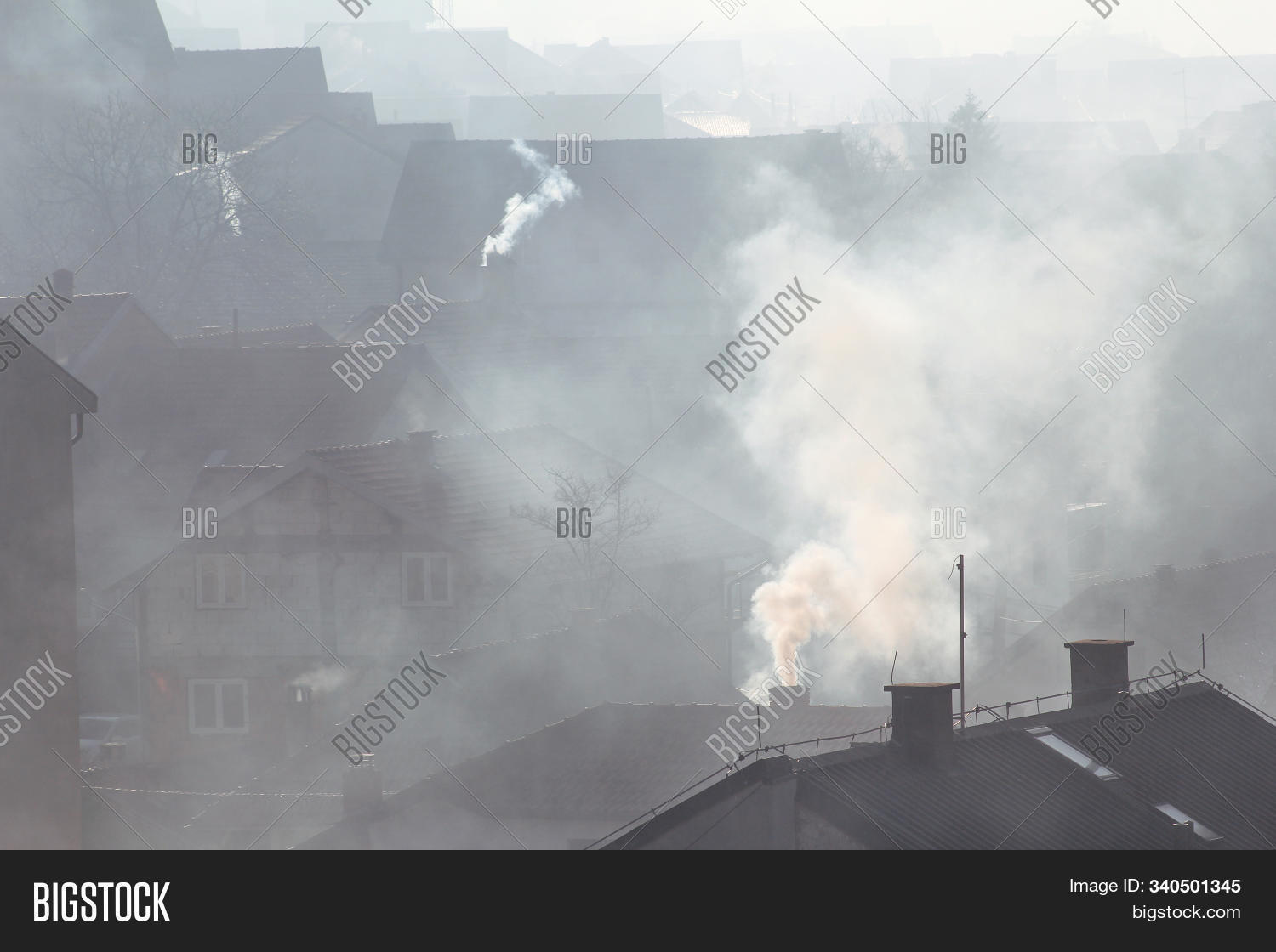 Smoking Chimneys Roofs Image & Photo (Free Trial) | Bigstock