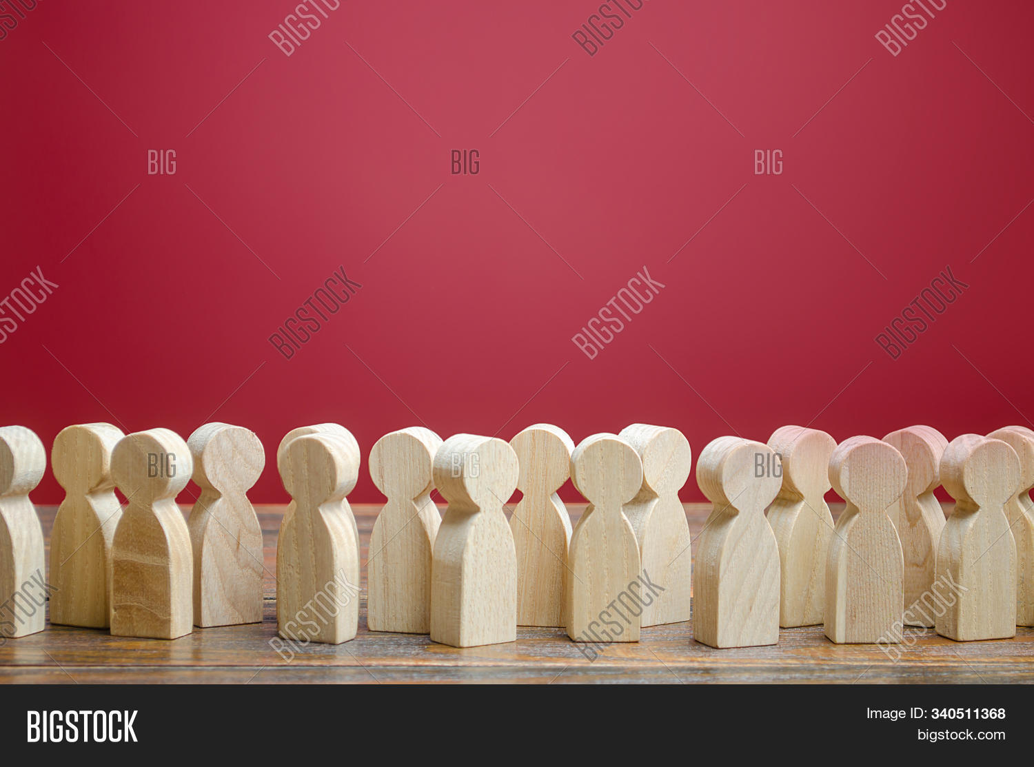 Crowd Wooden Figures Image & Photo (Free Trial) | Bigstock
