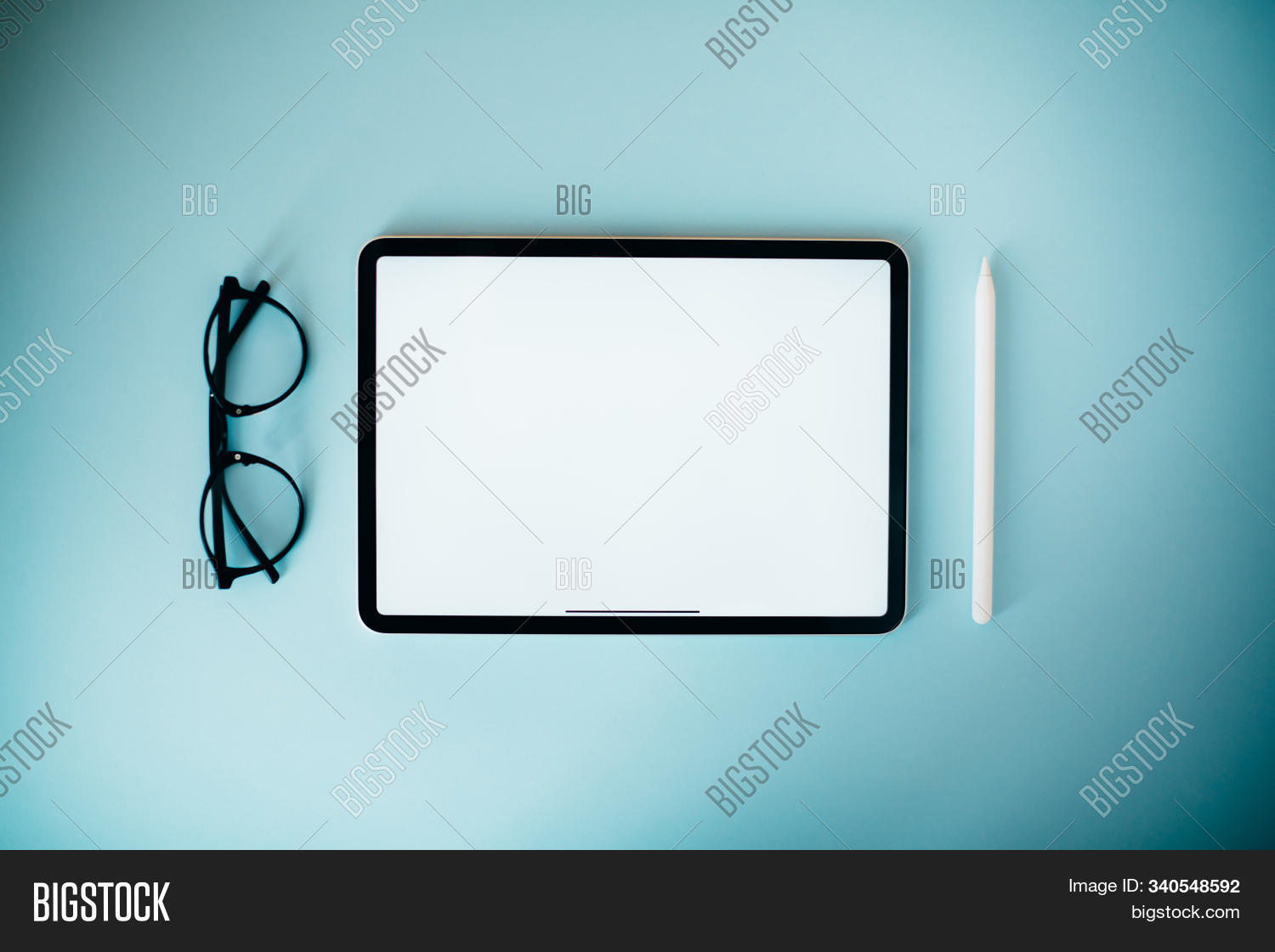 Digital Tablet On Blue Image & Photo (Free Trial) | Bigstock