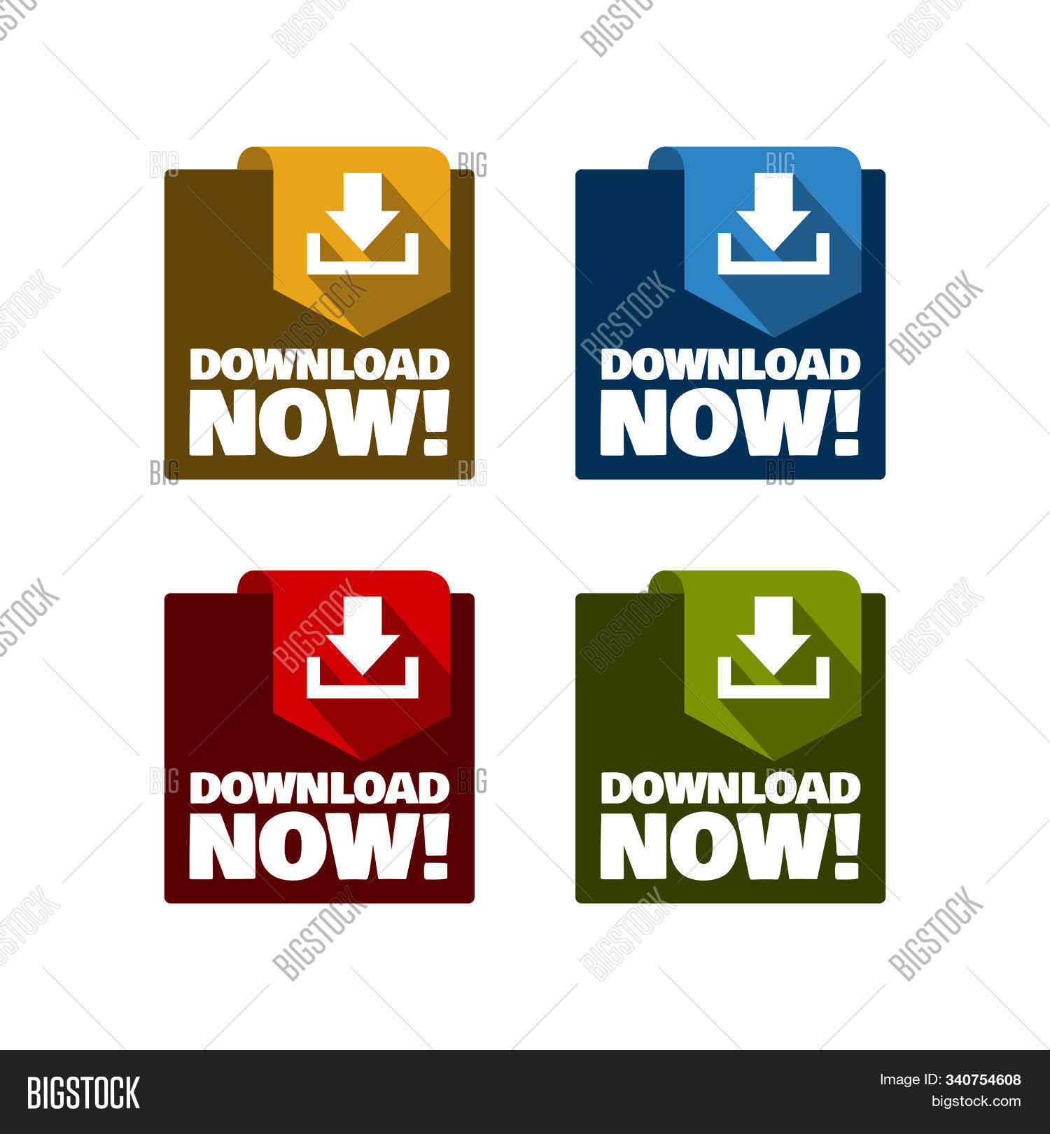 Download Now Button Vector & Photo (Free Trial) | Bigstock