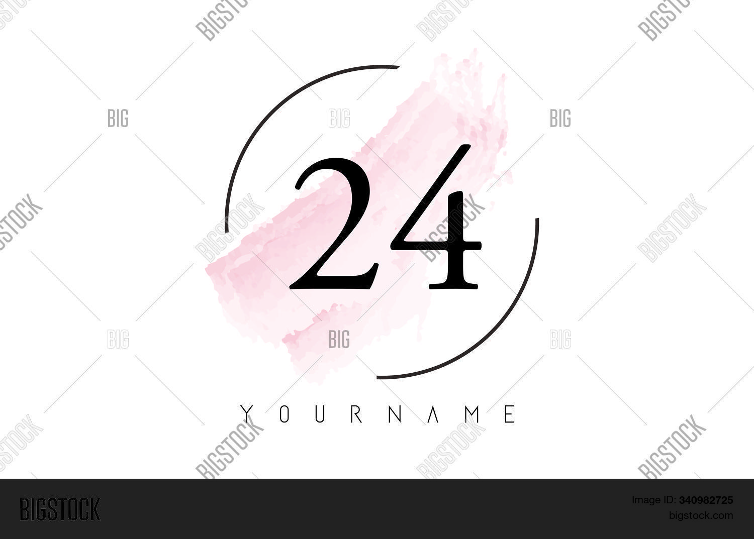 Number 24 Watercolor Vector & Photo (Free Trial) | Bigstock