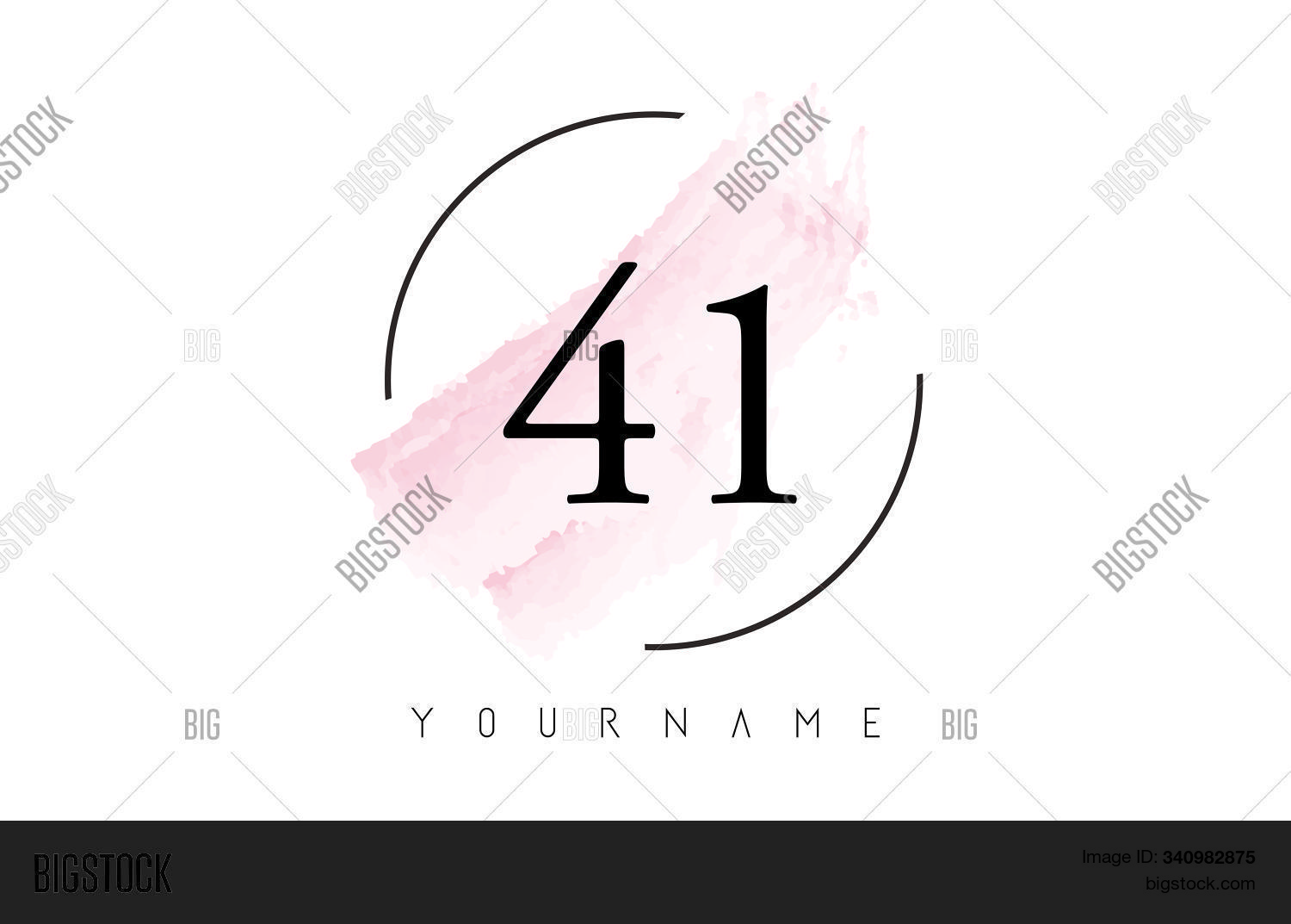 Number 41 Watercolor Vector & Photo (Free Trial) | Bigstock