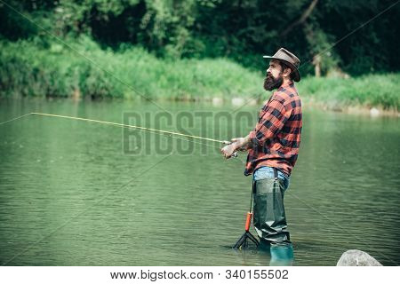 Man Fishing On Lake. Image & Photo (Free Trial) | Bigstock