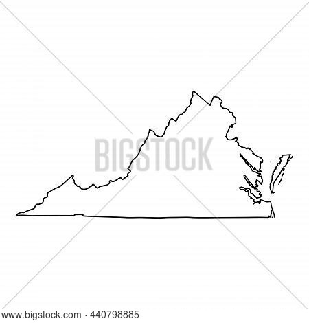 Outline Map Virginia Vector & Photo (Free Trial) | Bigstock