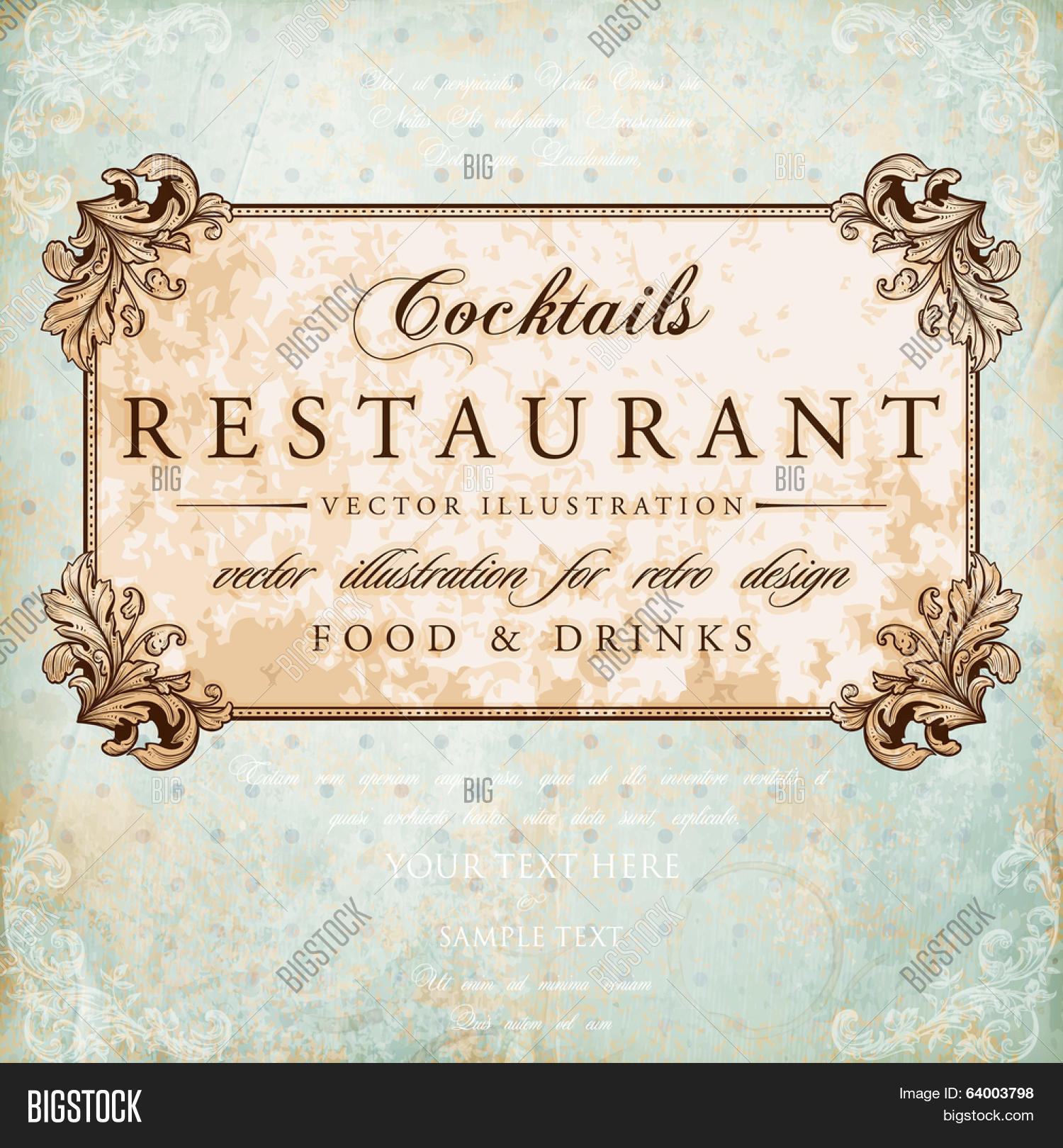 Restaurant Label Vector & Photo (Free Trial) | Bigstock