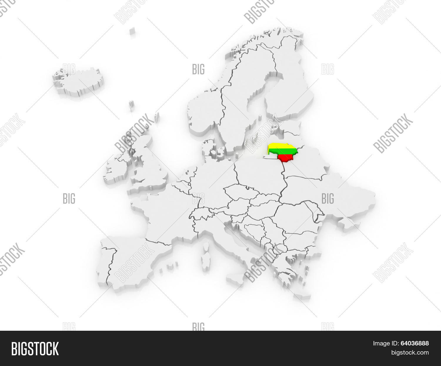 Map Europe Lithuania. Image & Photo (Free Trial) | Bigstock
