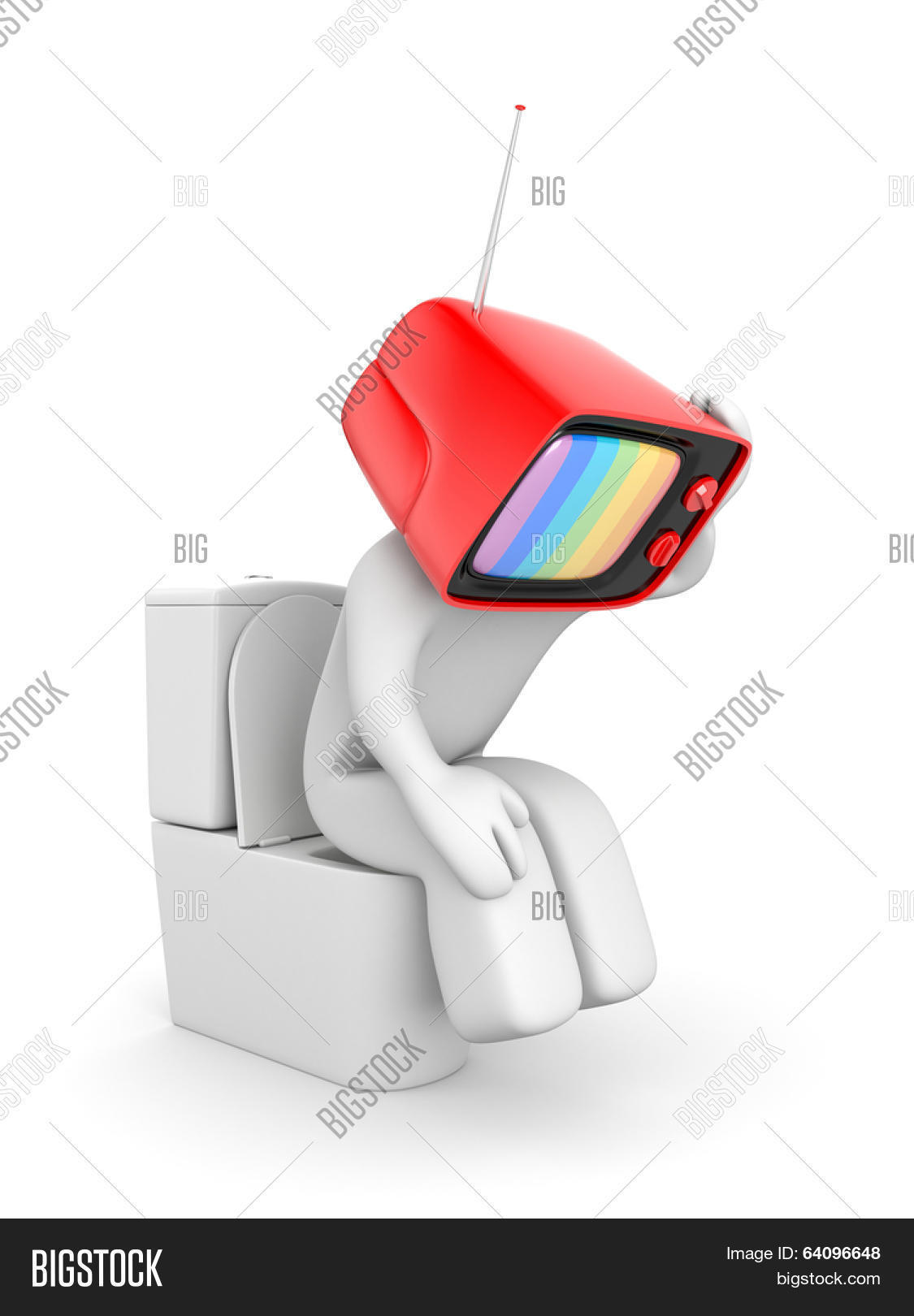 TV Man Sitting On Image & Photo (Free Trial) | Bigstock