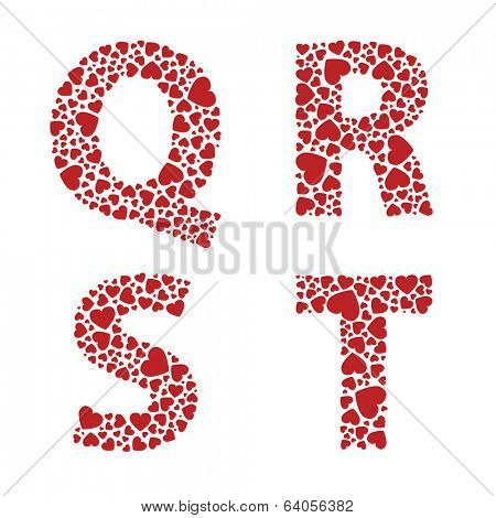 QRST Heart Alphabet Vector & Photo (Free Trial) | Bigstock