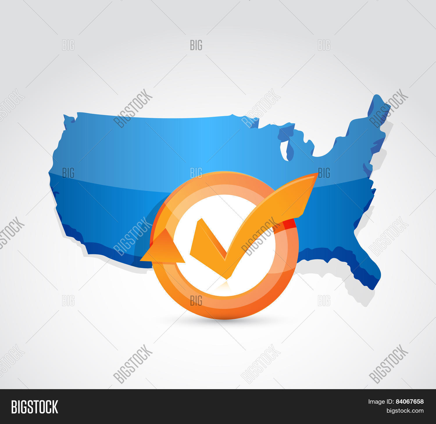Usa Map Check Mark Image & Photo (Free Trial) | Bigstock