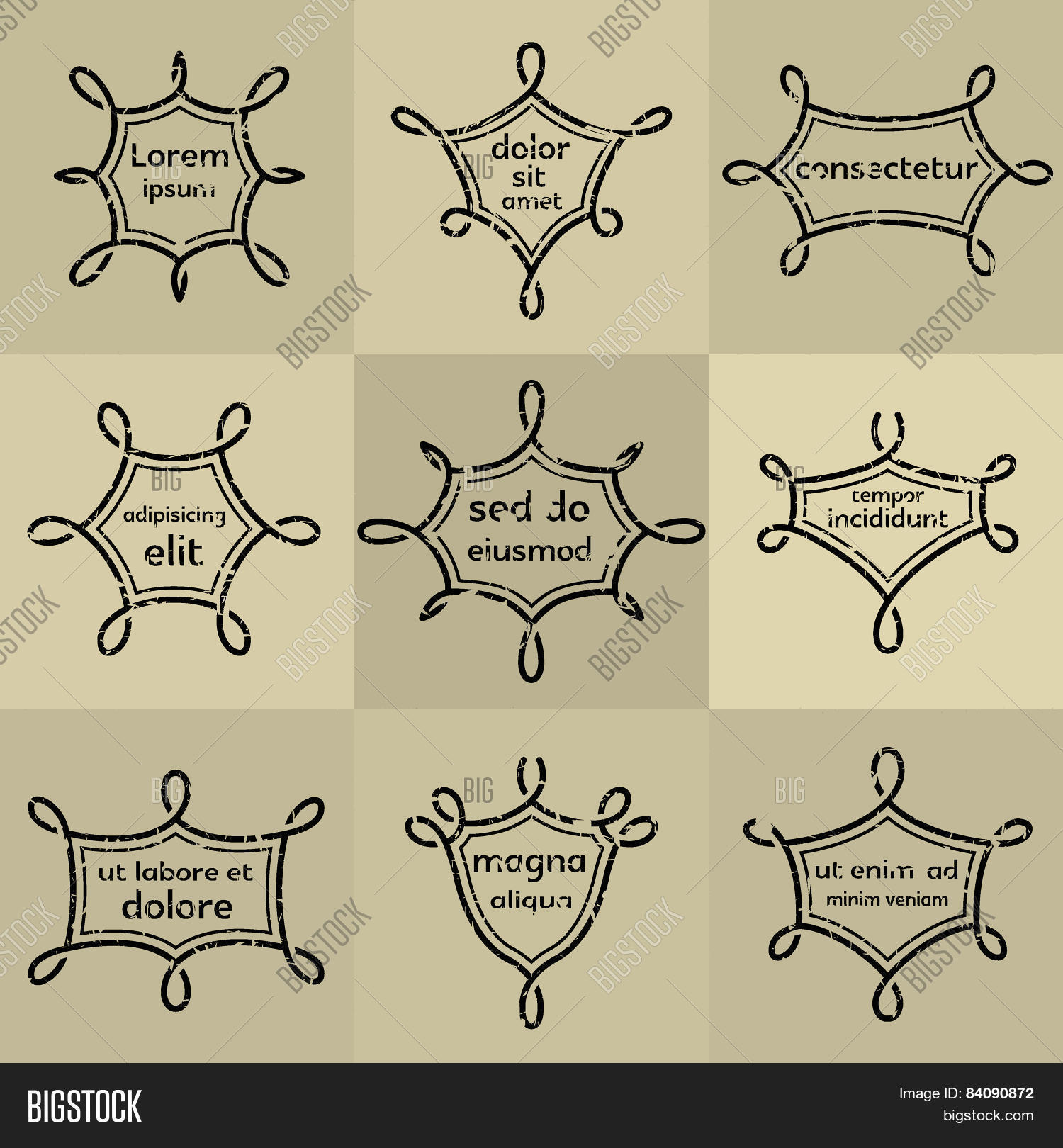 Vector Set Outline Vector & Photo (Free Trial) | Bigstock