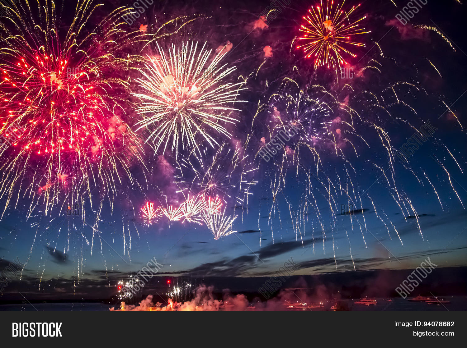 Colorful Fireworks On Image & Photo (Free Trial) | Bigstock
