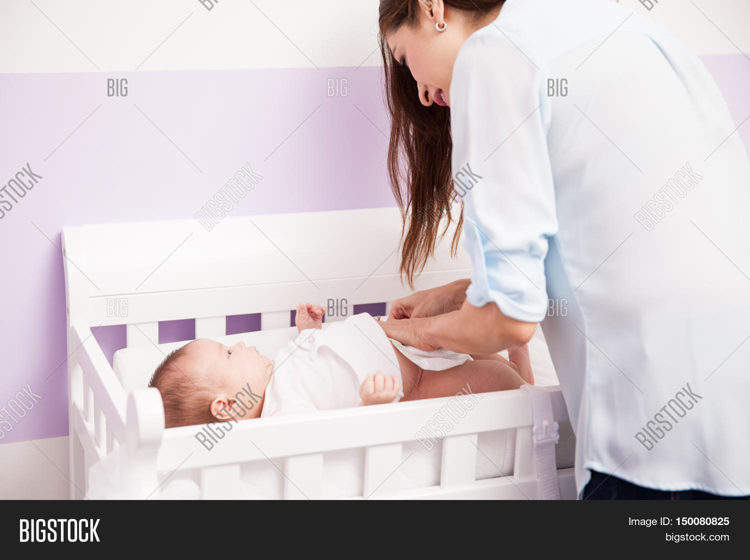 Woman Changing Diaper Image & Photo (Free Trial) | Bigstock