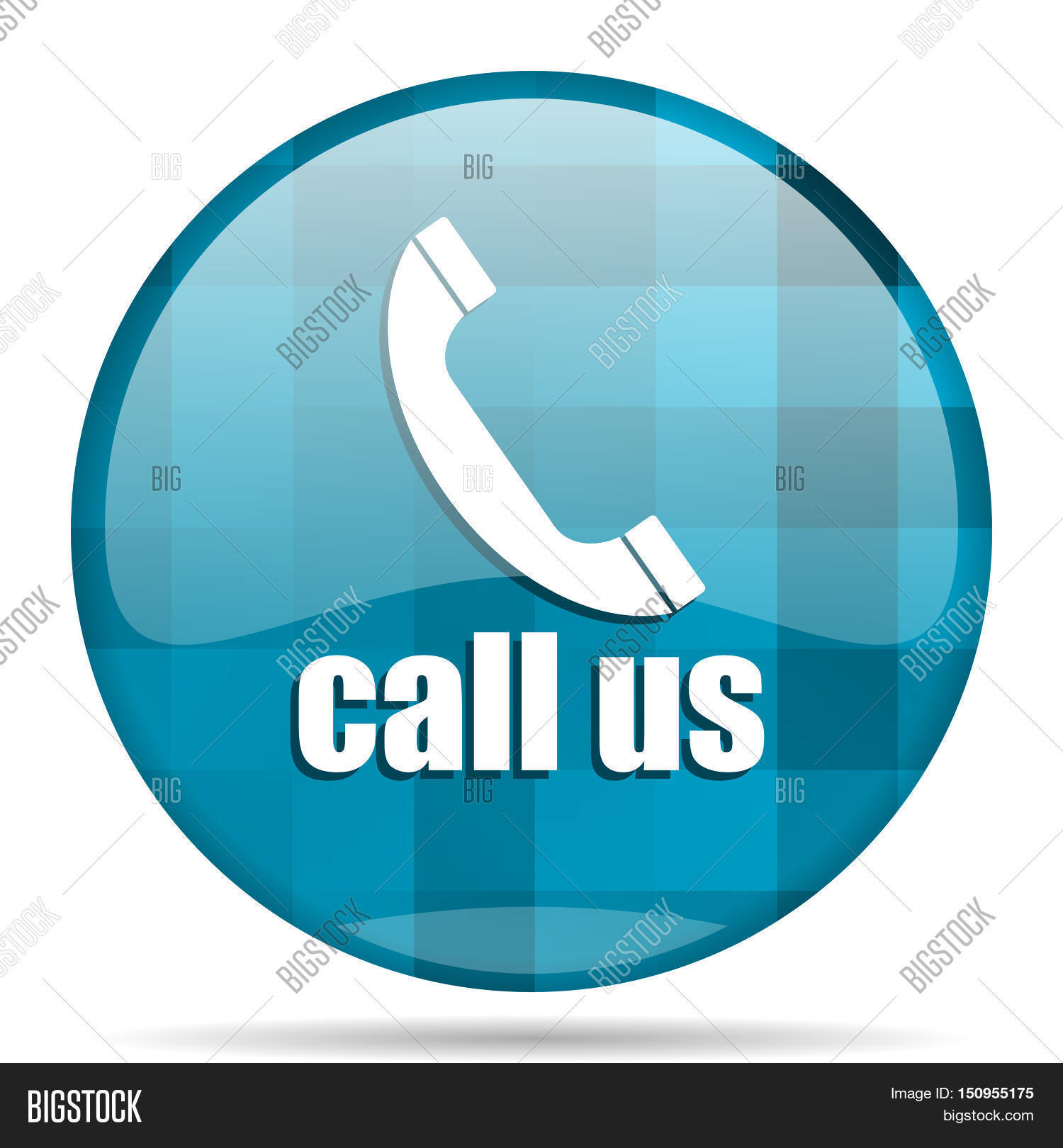 Call Us Blue Round Image & Photo (Free Trial) | Bigstock
