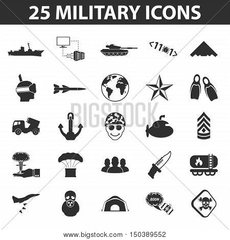 Military Set 25 Black Vector & Photo (Free Trial) | Bigstock