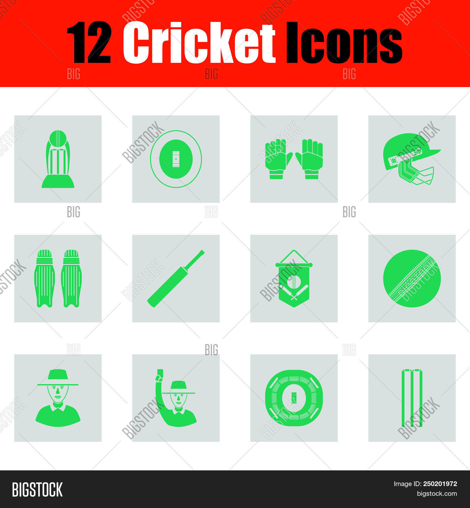 Cricket Icon Set. Vector & Photo (Free Trial) | Bigstock