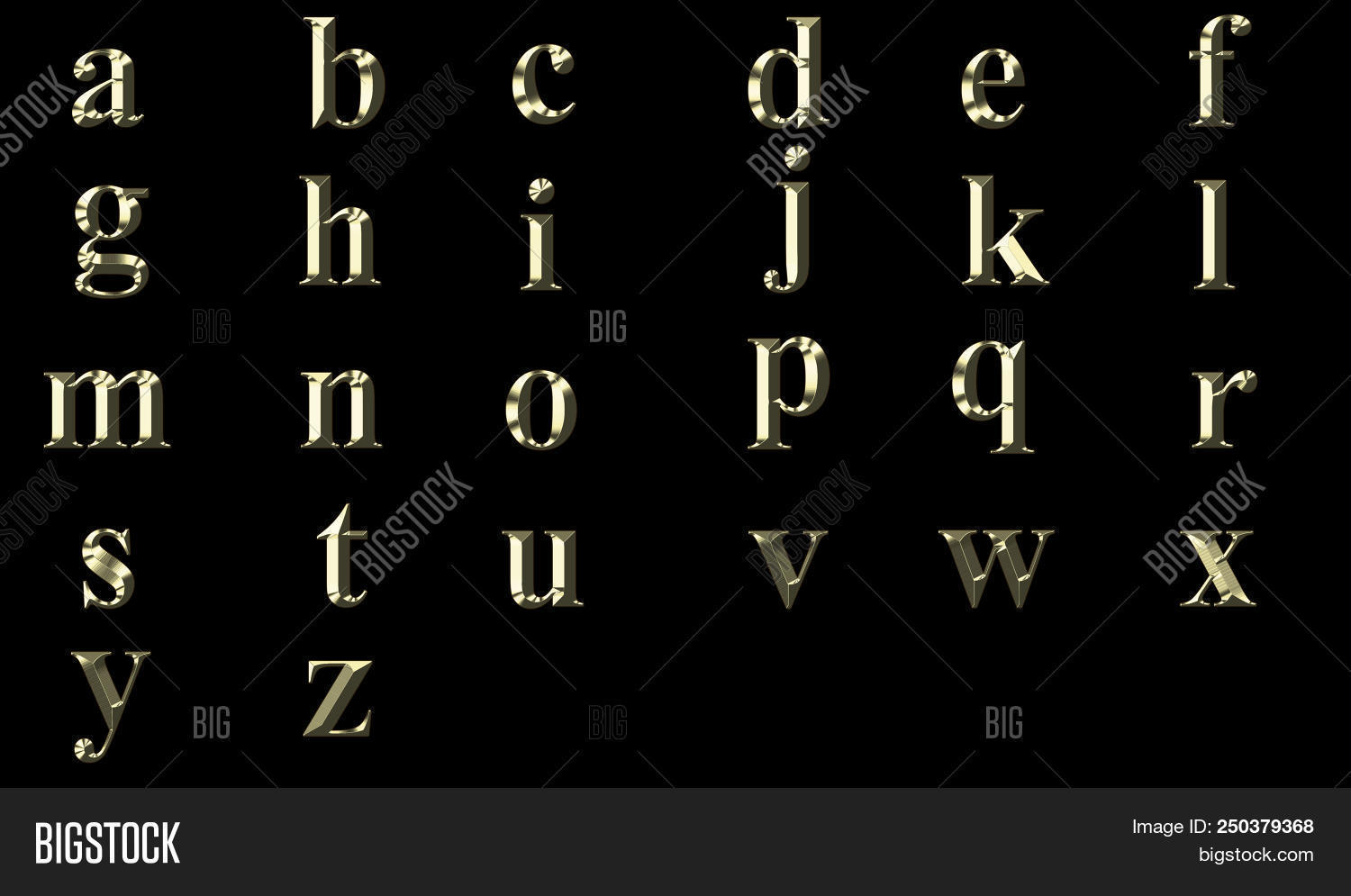 Gold Alphabet Lower Image & Photo (Free Trial) | Bigstock