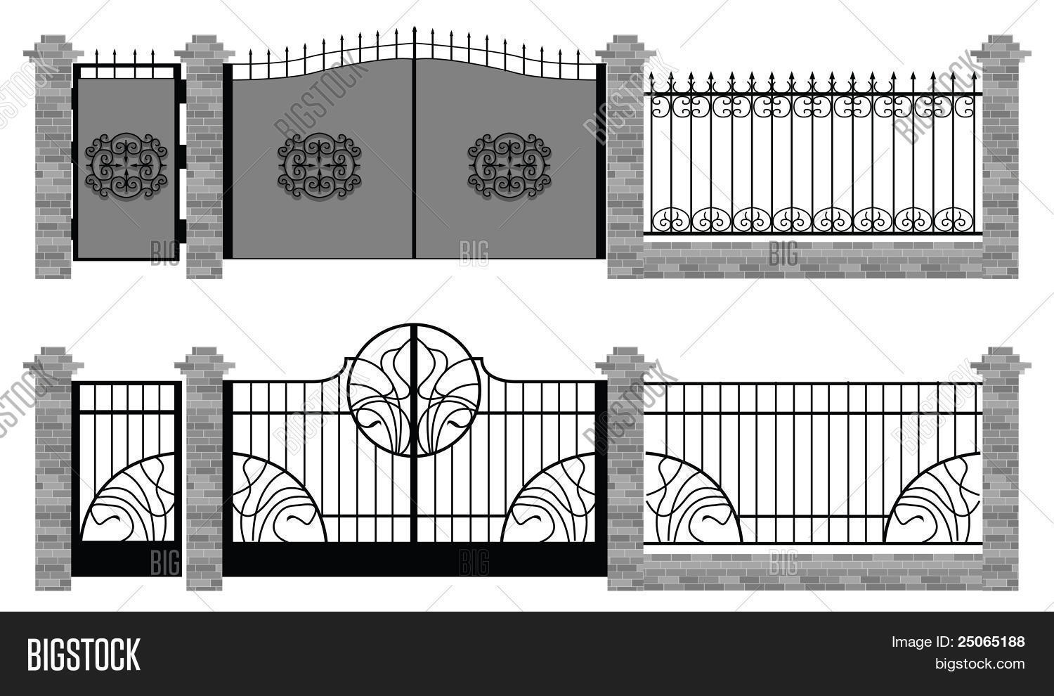 Old Street Fences Vector & Photo (Free Trial) | Bigstock