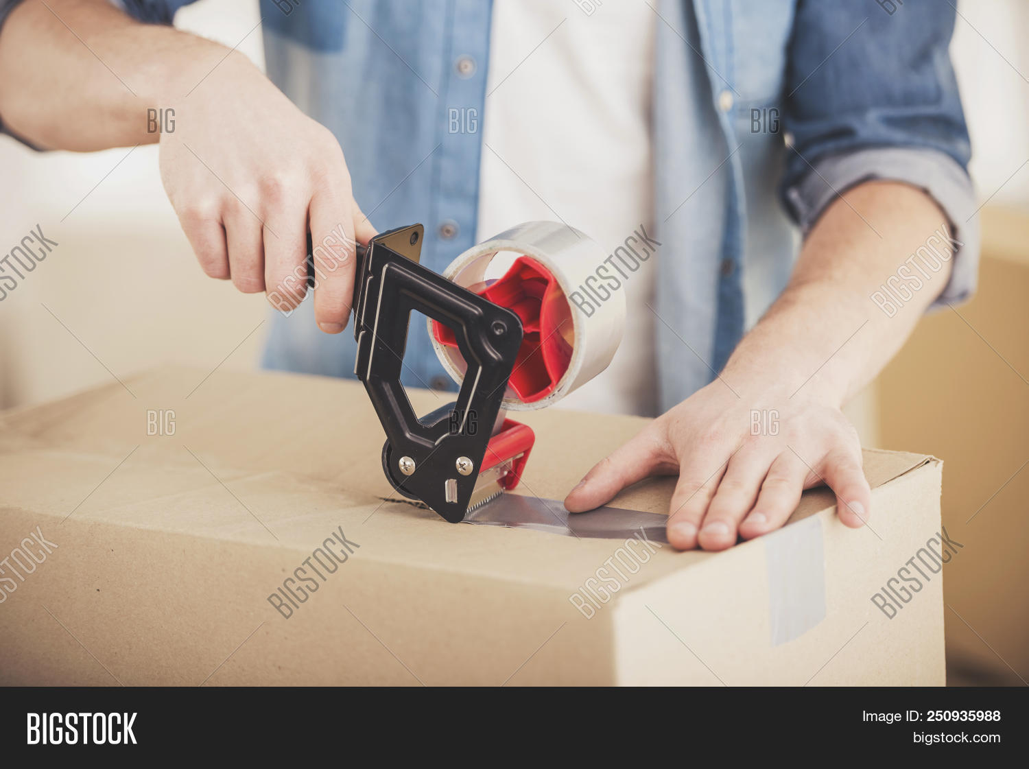 Young Man Packing Box Image & Photo (Free Trial) | Bigstock