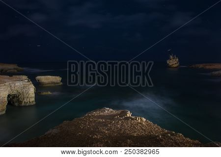 Night Seascape. Sunken Image & Photo (Free Trial) | Bigstock