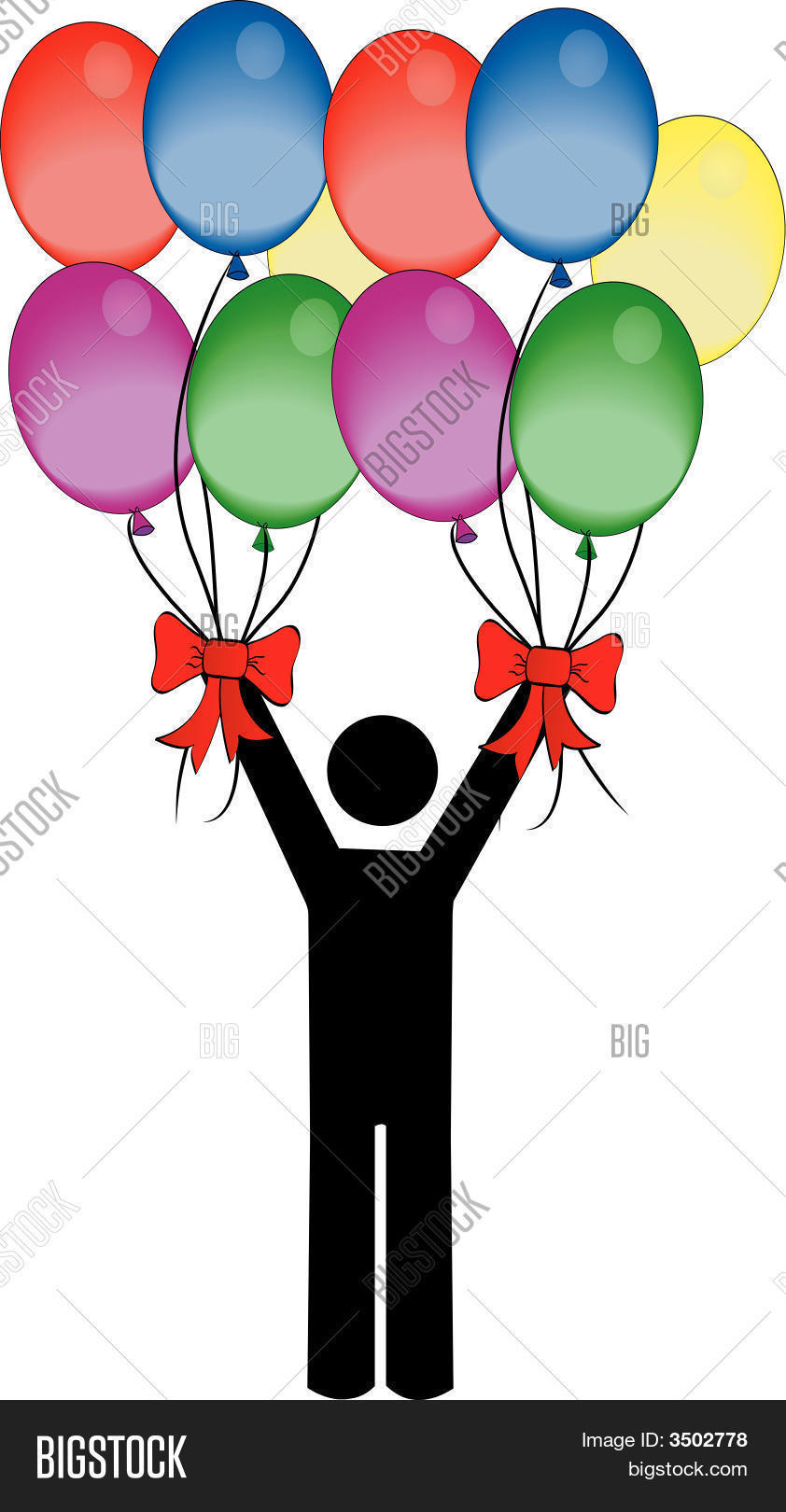 Stick Man Balloons Vector & Photo (Free Trial) | Bigstock