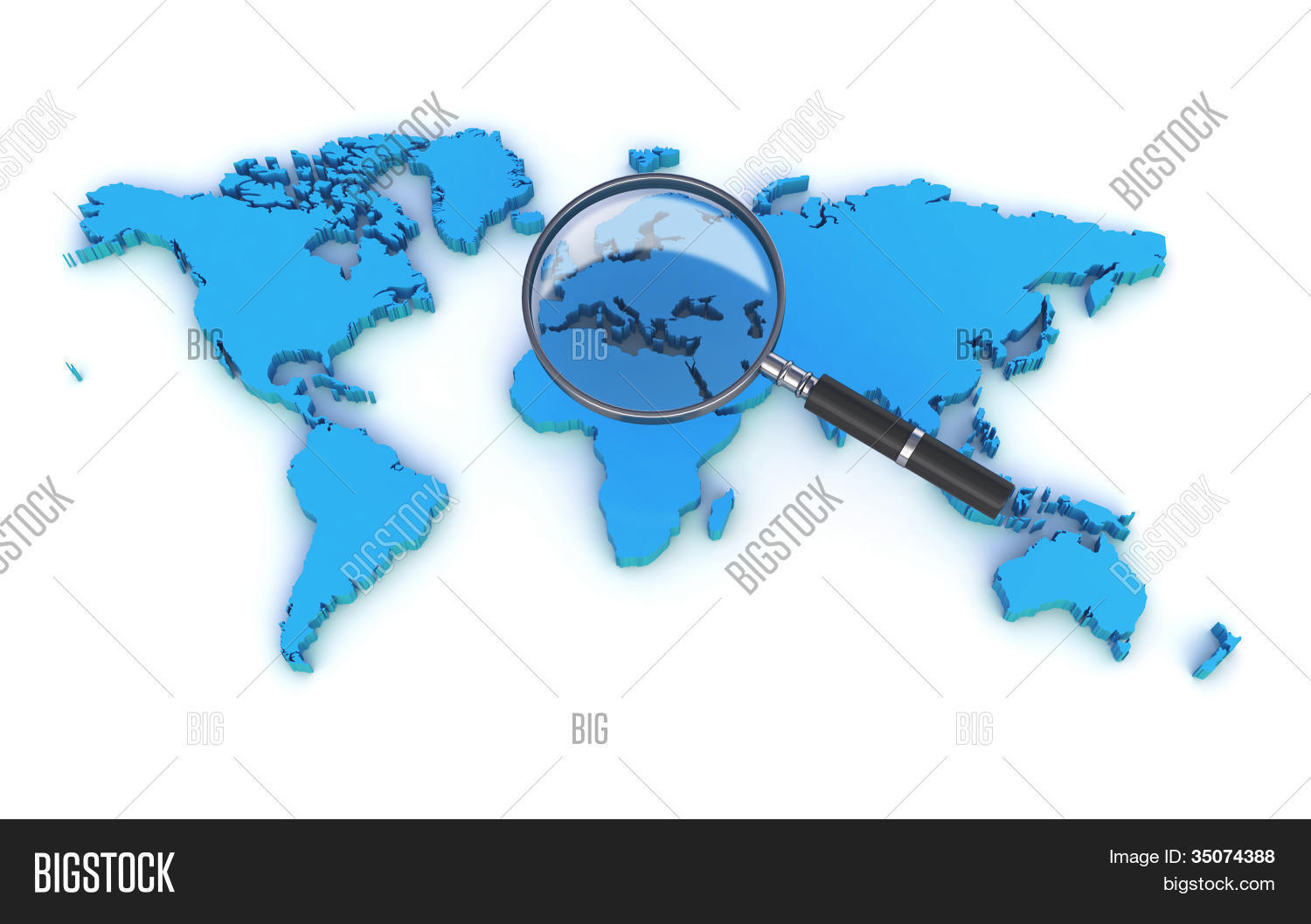 World Map Magnifying Image & Photo (Free Trial) | Bigstock