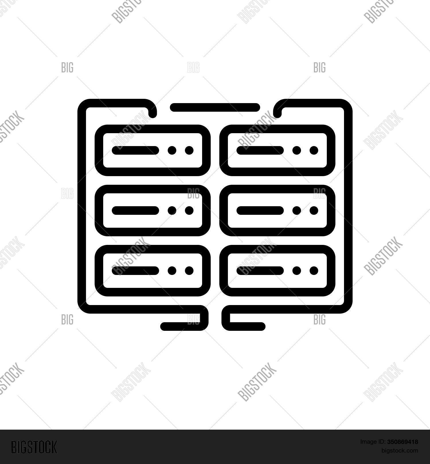Black Line Icon Data Vector & Photo (Free Trial) | Bigstock