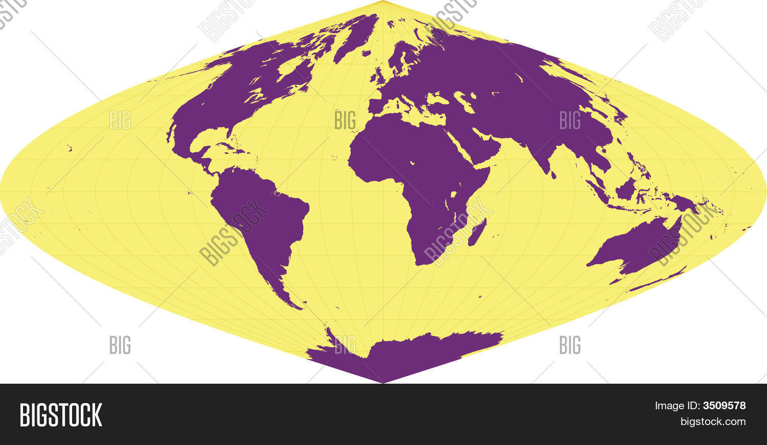World Map Sinusoidal Image & Photo (Free Trial) | Bigstock
