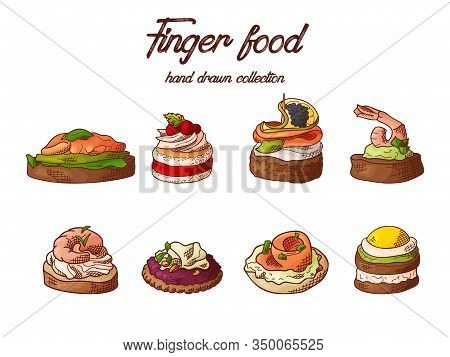 Set Finger Food Vector & Photo (Free Trial) | Bigstock