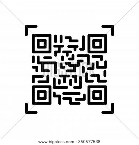 Black Line Icon Qr- Vector & Photo (Free Trial) | Bigstock