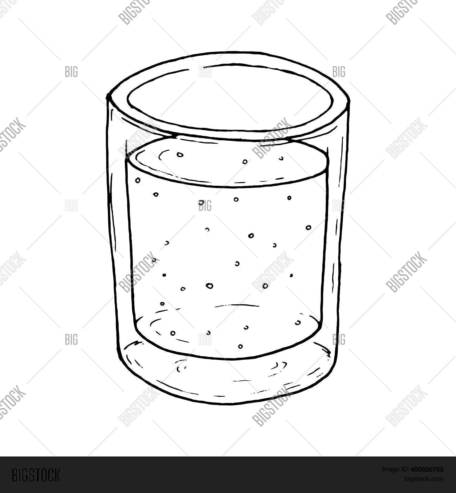 Glass Water Sketch Vector & Photo (Free Trial) | Bigstock