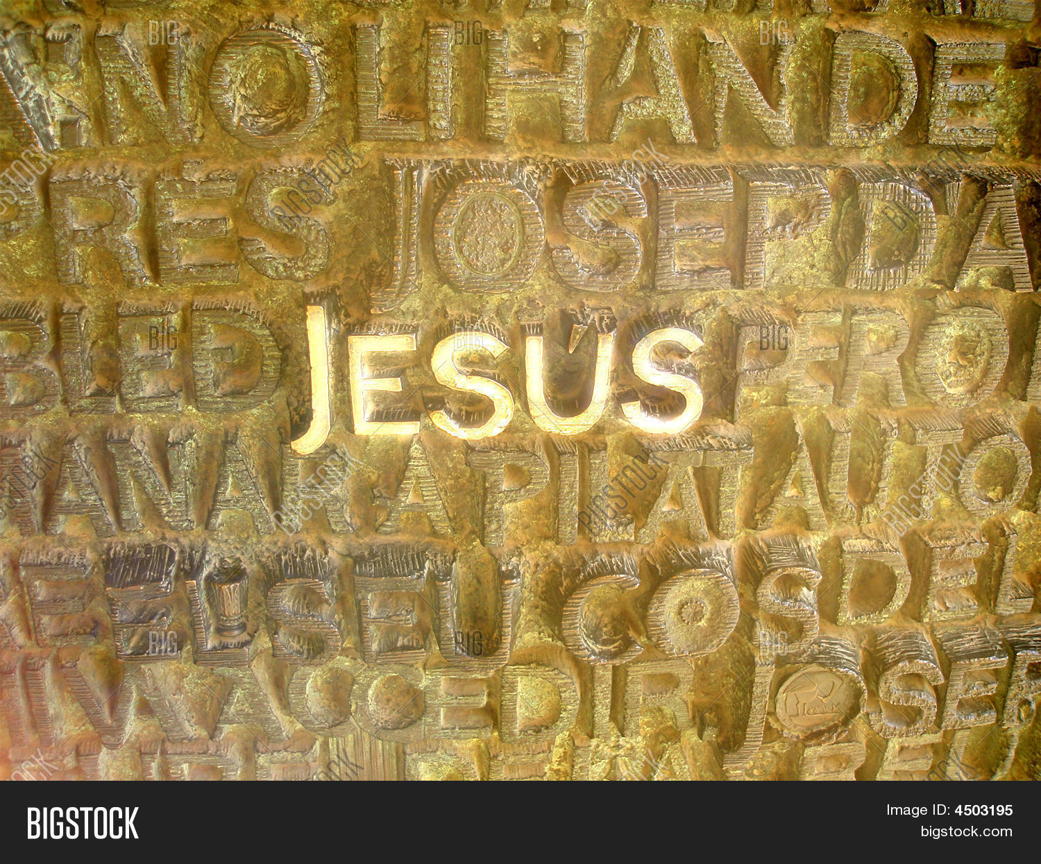 Jesus Written Metalic Image & Photo (Free Trial) | Bigstock