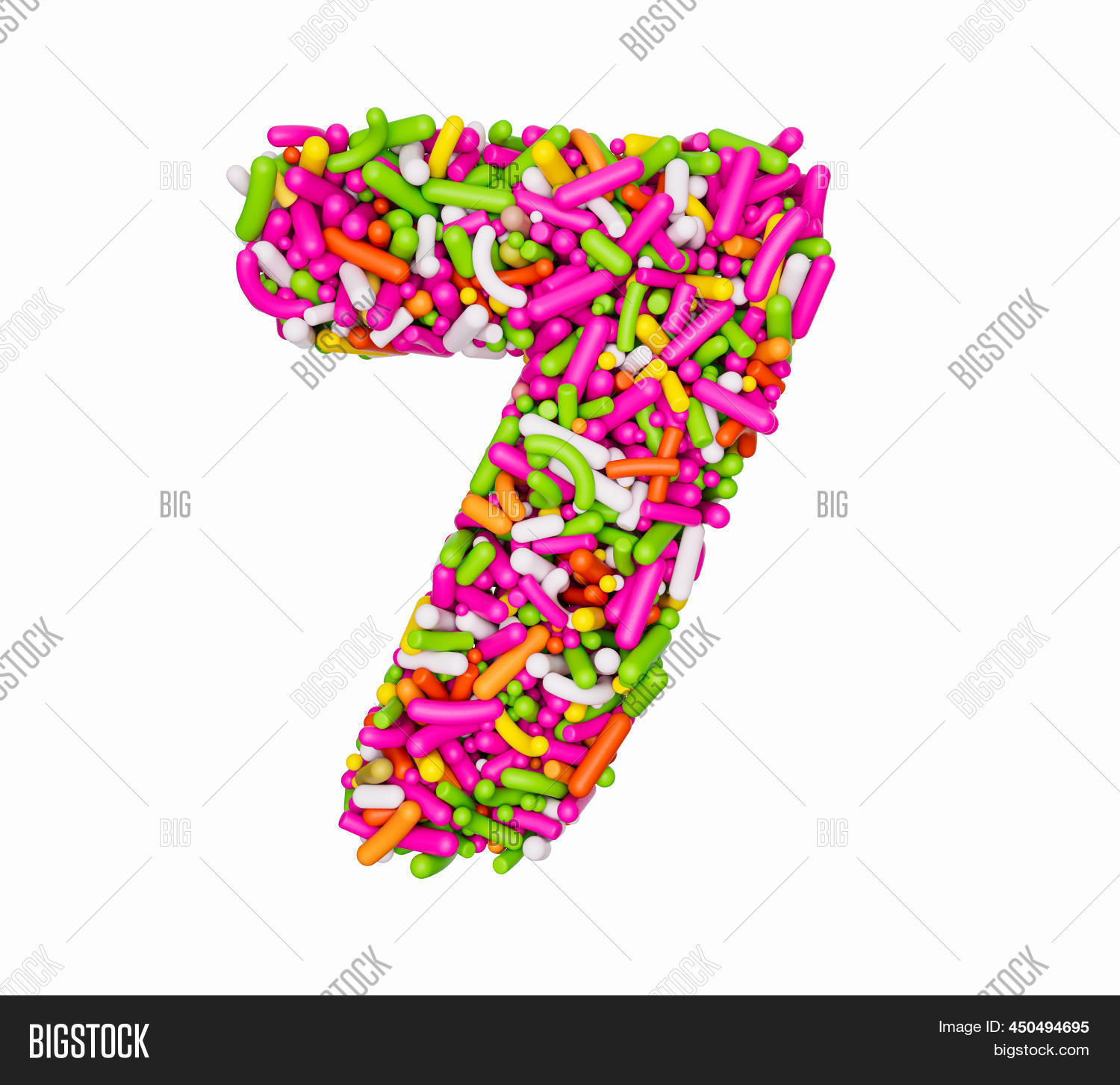 Digit 7 Made Colorful Image & Photo (Free Trial) | Bigstock