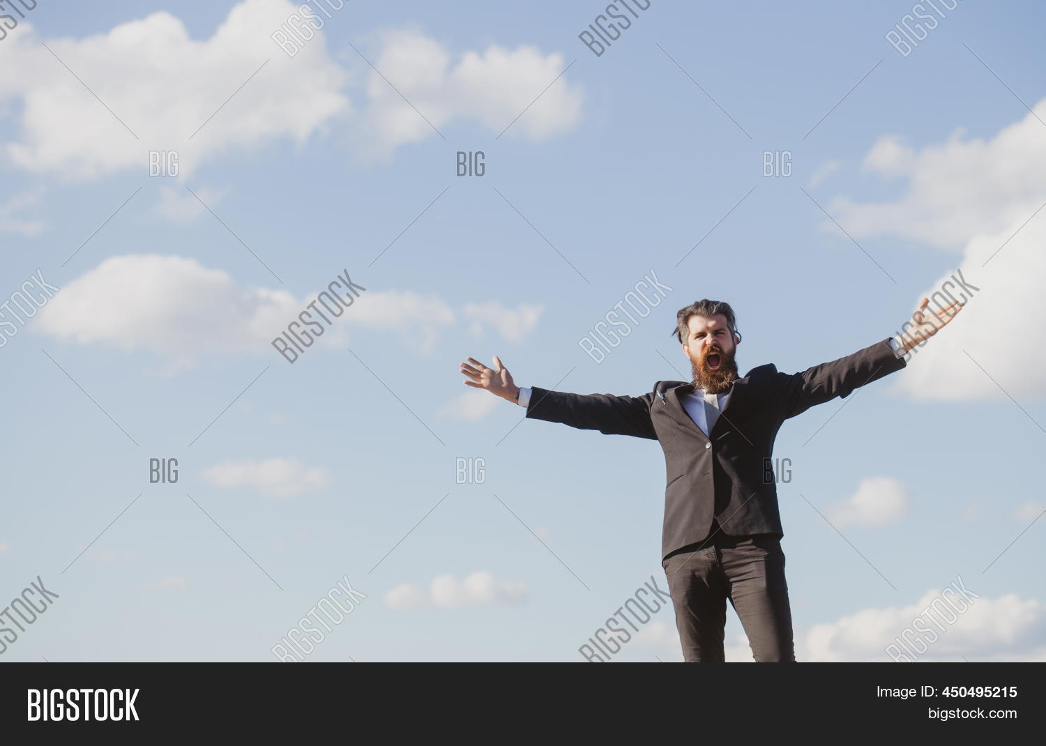 Man Suit Raising Hand Image & Photo (Free Trial) | Bigstock
