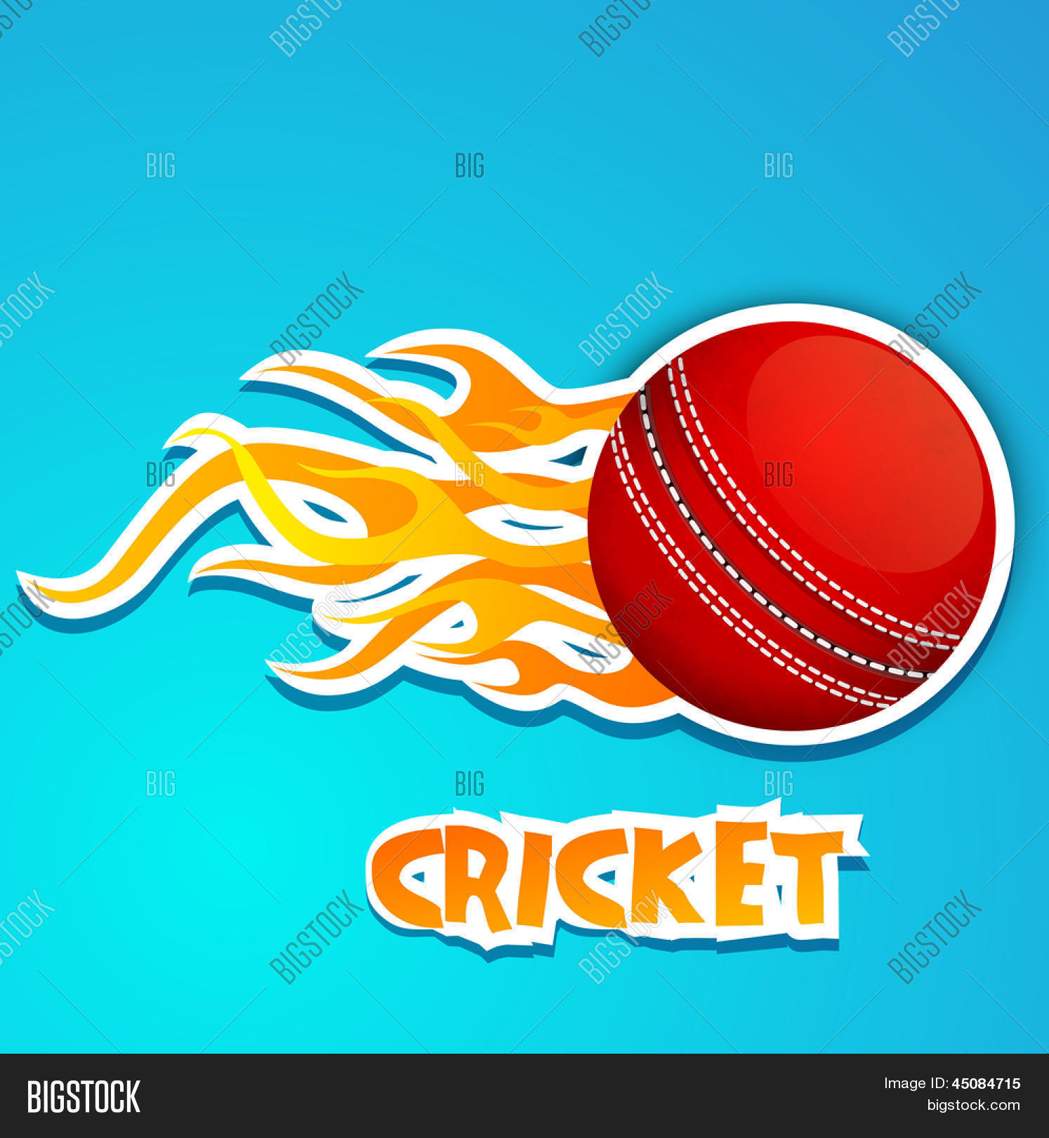 Cricket Ball Fire Vector & Photo (Free Trial) | Bigstock