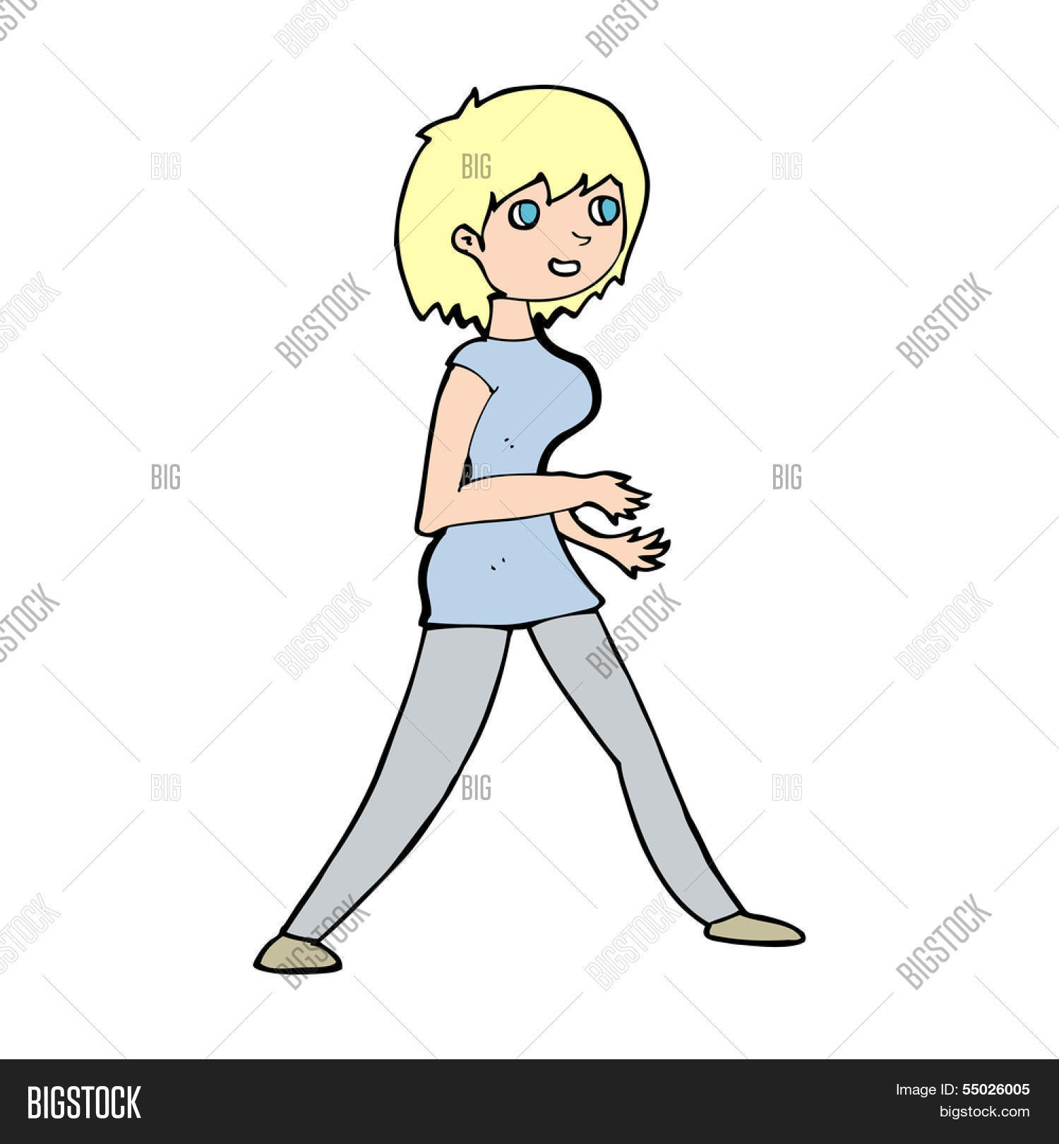 Cartoon Woman Walking Vector & Photo (Free Trial) | Bigstock