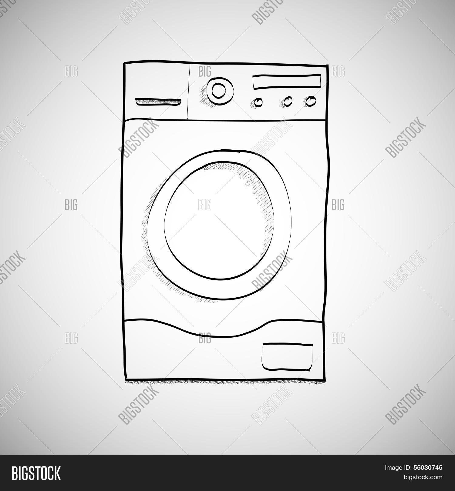 Washing Machine. Hand Vector & Photo (Free Trial) | Bigstock