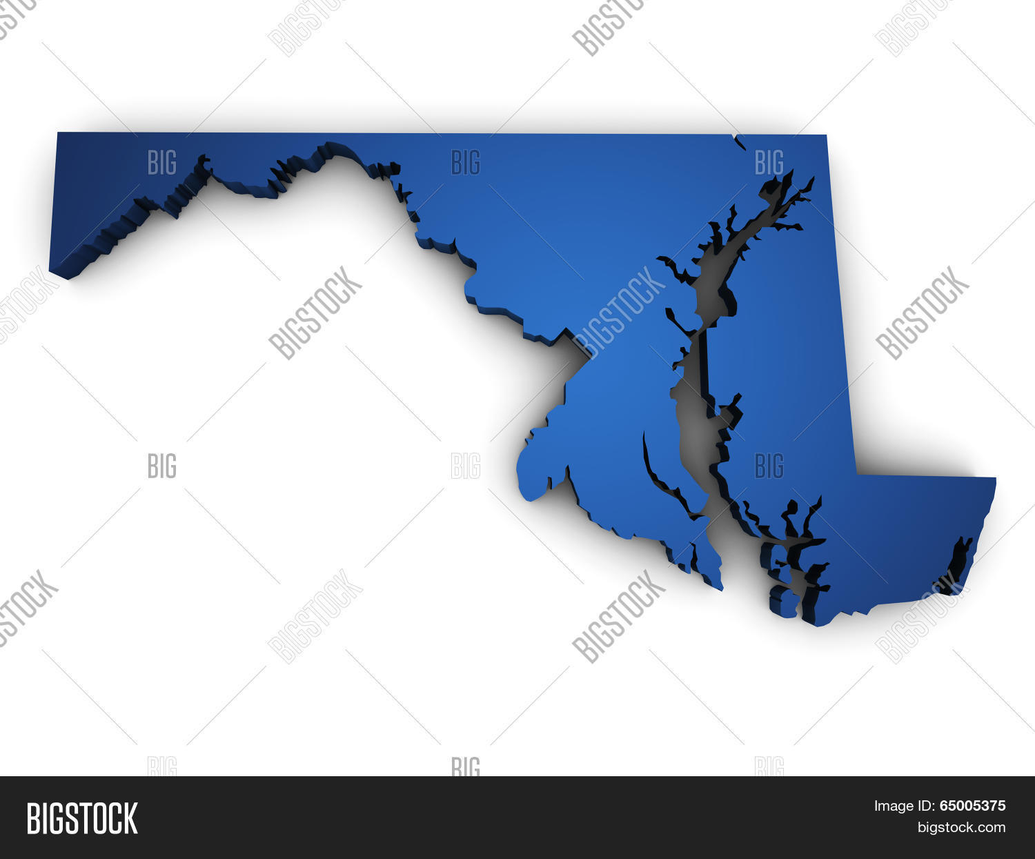Map Maryland 3D Shape Image & Photo (Free Trial) | Bigstock