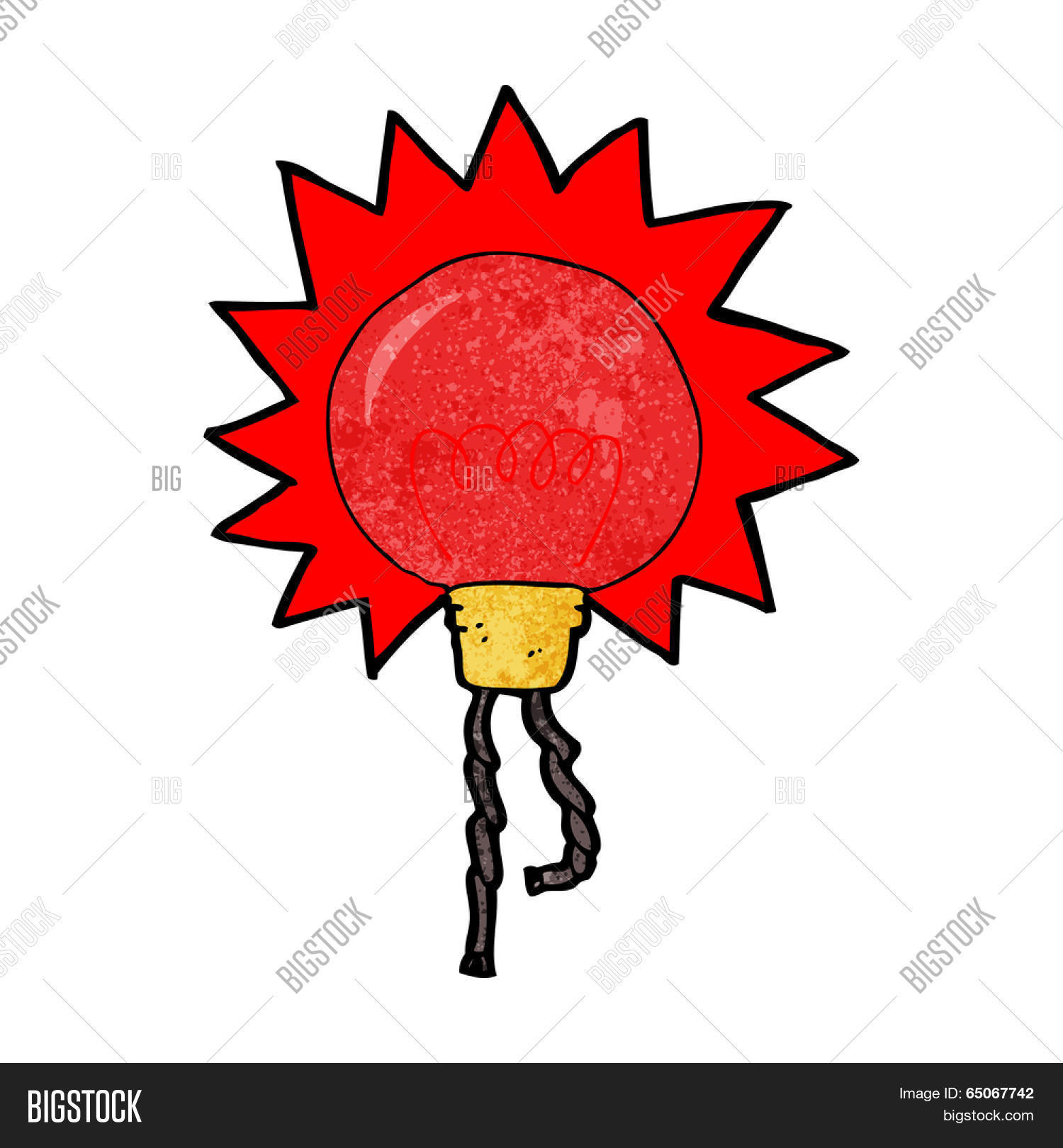 Cartoon Red Light Bulb Image & Photo (Free Trial) | Bigstock