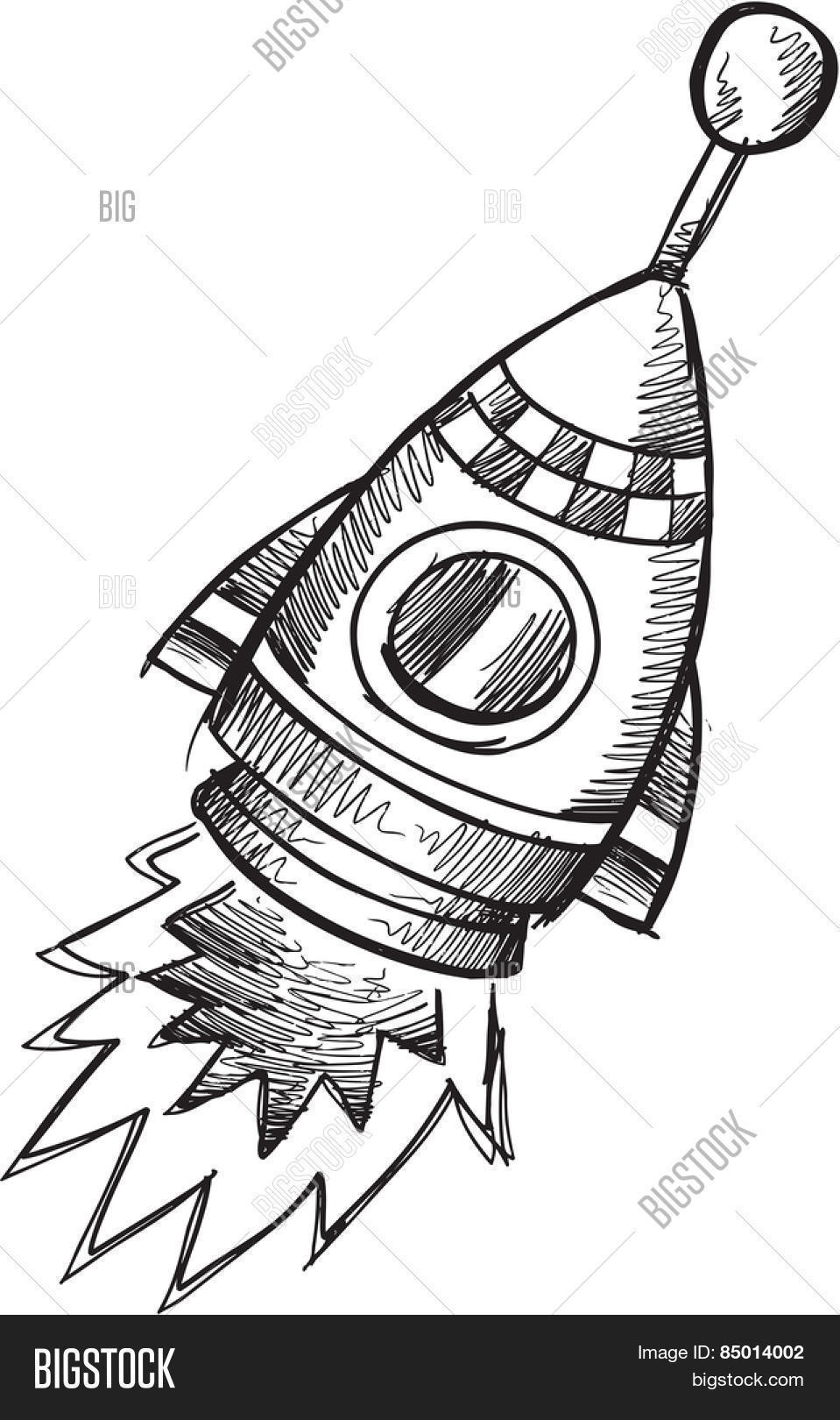 Doodle Sketch Rocket Vector & Photo (Free Trial) | Bigstock