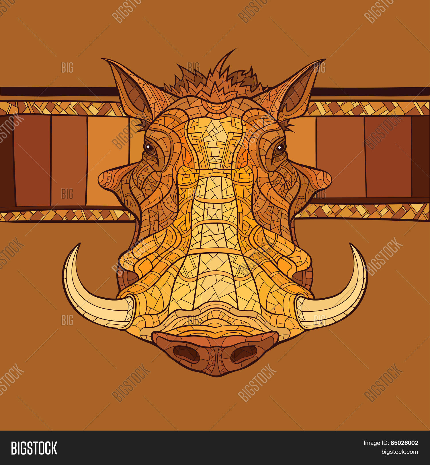 Decorative Warthog Vector & Photo (Free Trial) | Bigstock