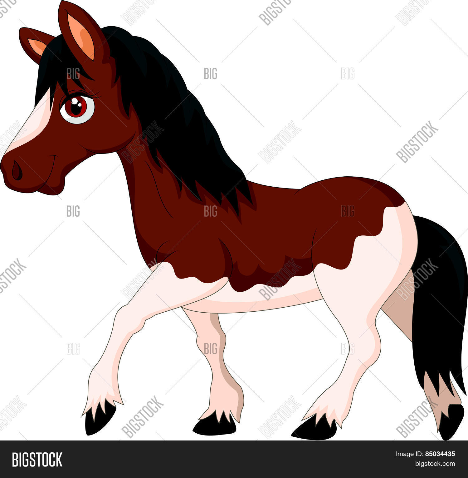 Cartoon Pony Horse Vector & Photo (Free Trial) | Bigstock