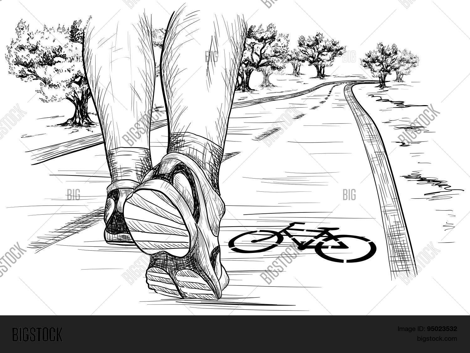 Sketch Feet Runner Vector & Photo (Free Trial) | Bigstock