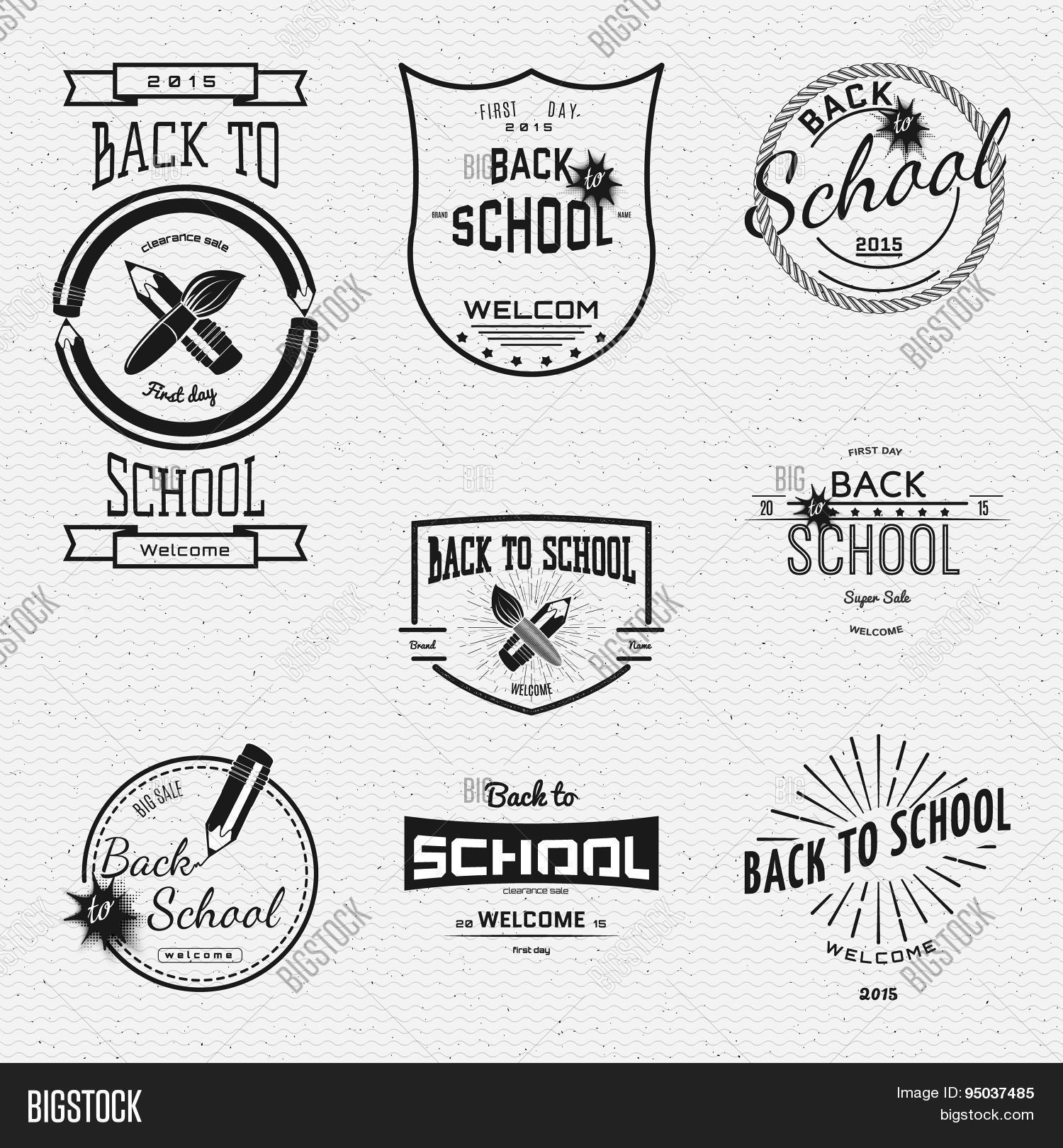 Back School Badges Vector & Photo (Free Trial) | Bigstock