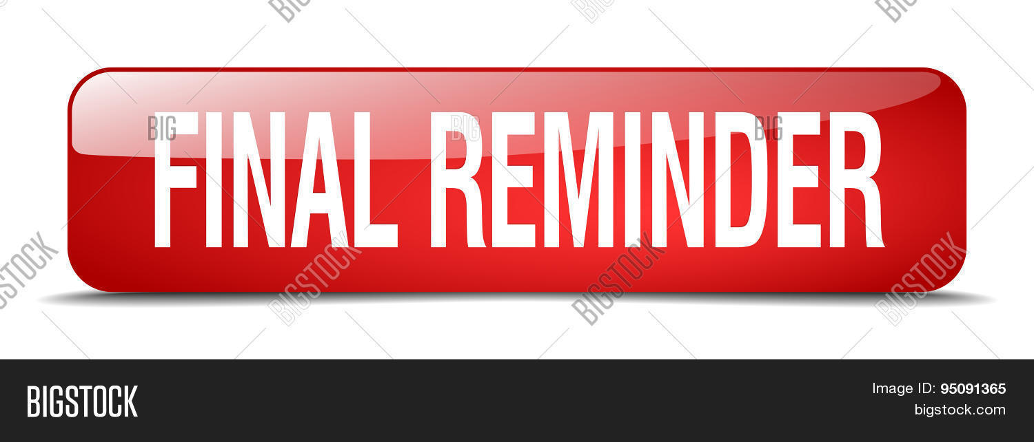 Final Reminder Red Vector & Photo (Free Trial) | Bigstock