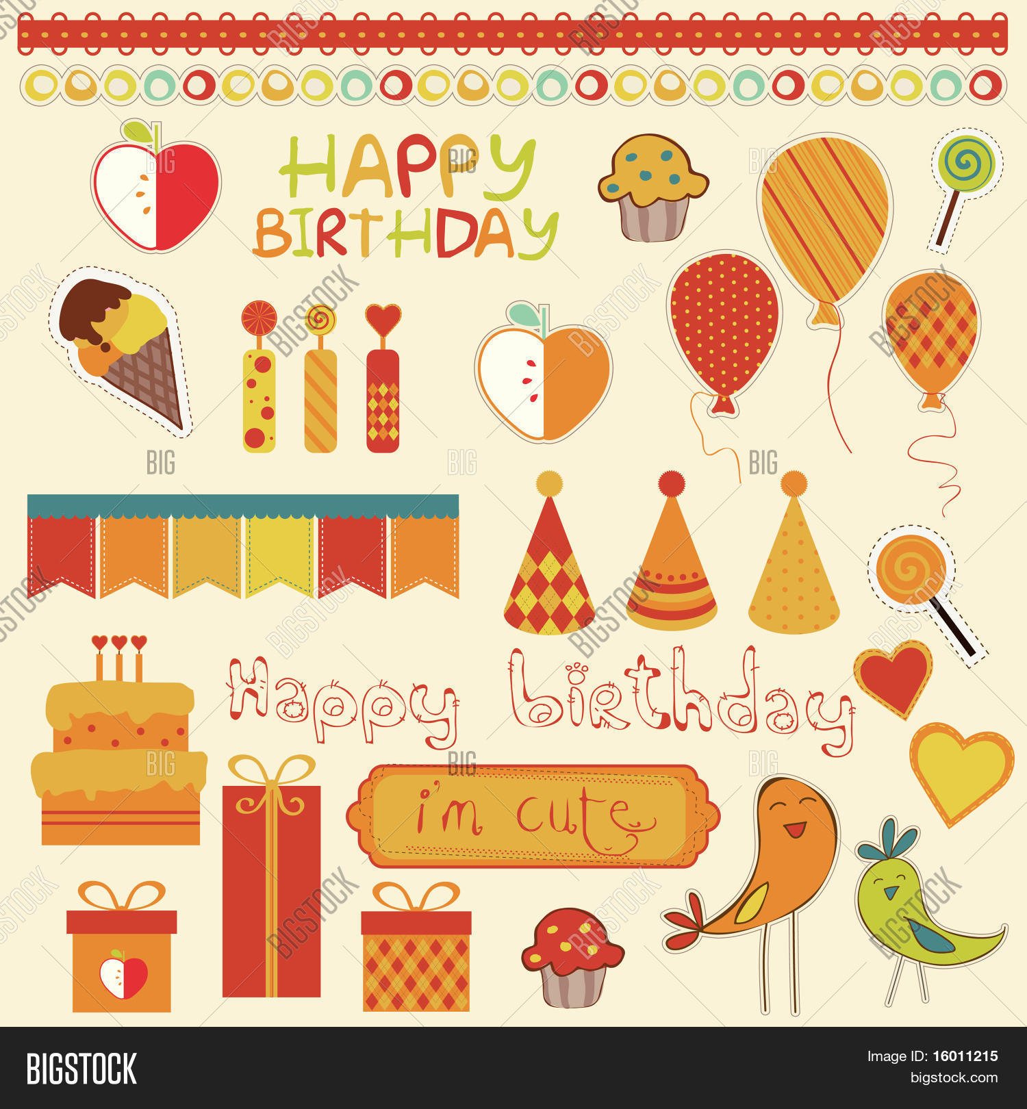 Retro Birthday Vector & Photo (Free Trial) | Bigstock