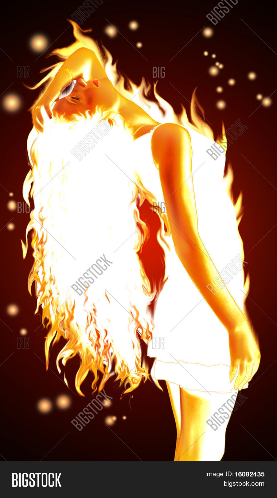 Beautiful Fire Woman Image & Photo (Free Trial) | Bigstock