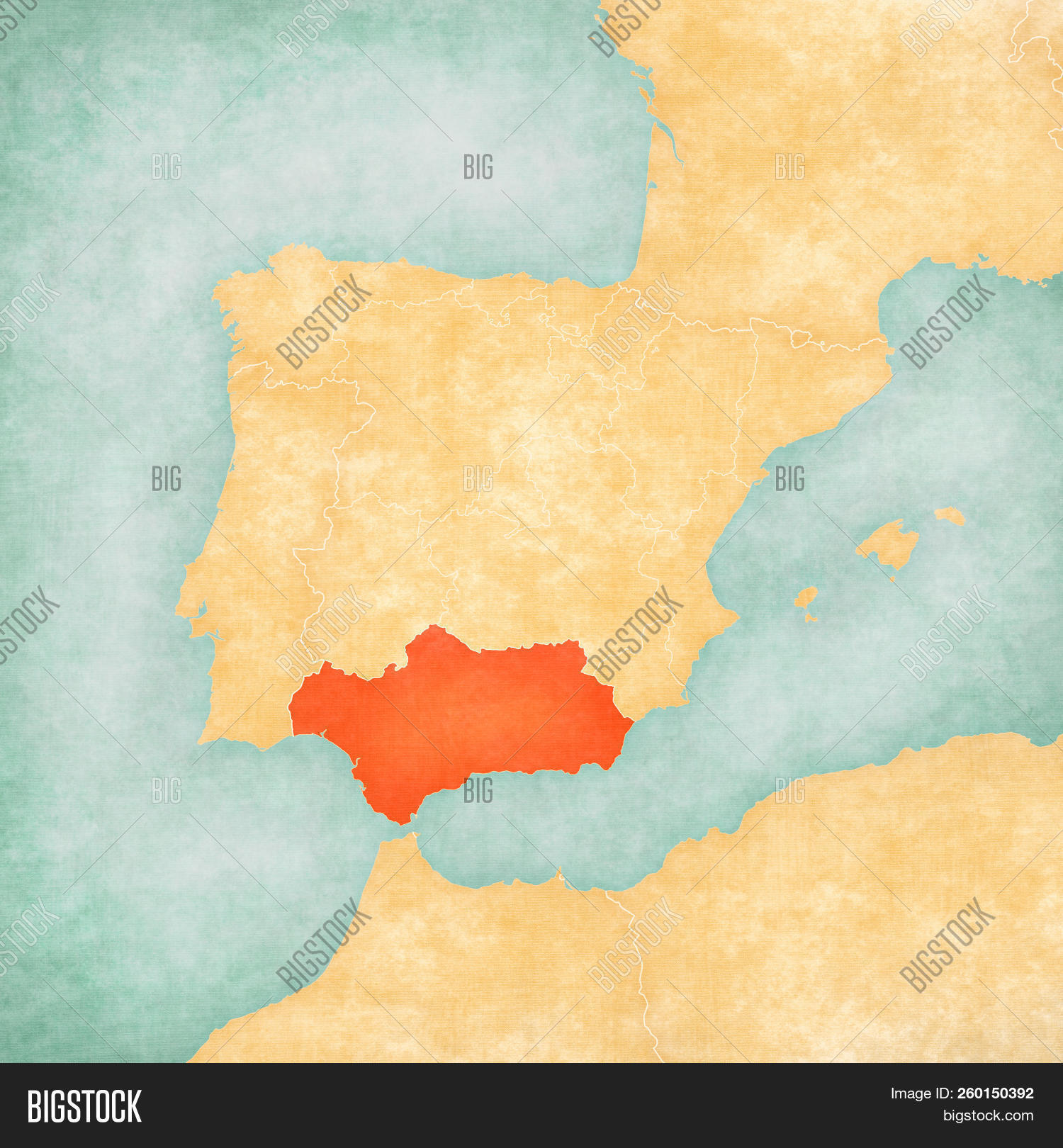 Andalusia On Map Image & Photo (Free Trial) | Bigstock