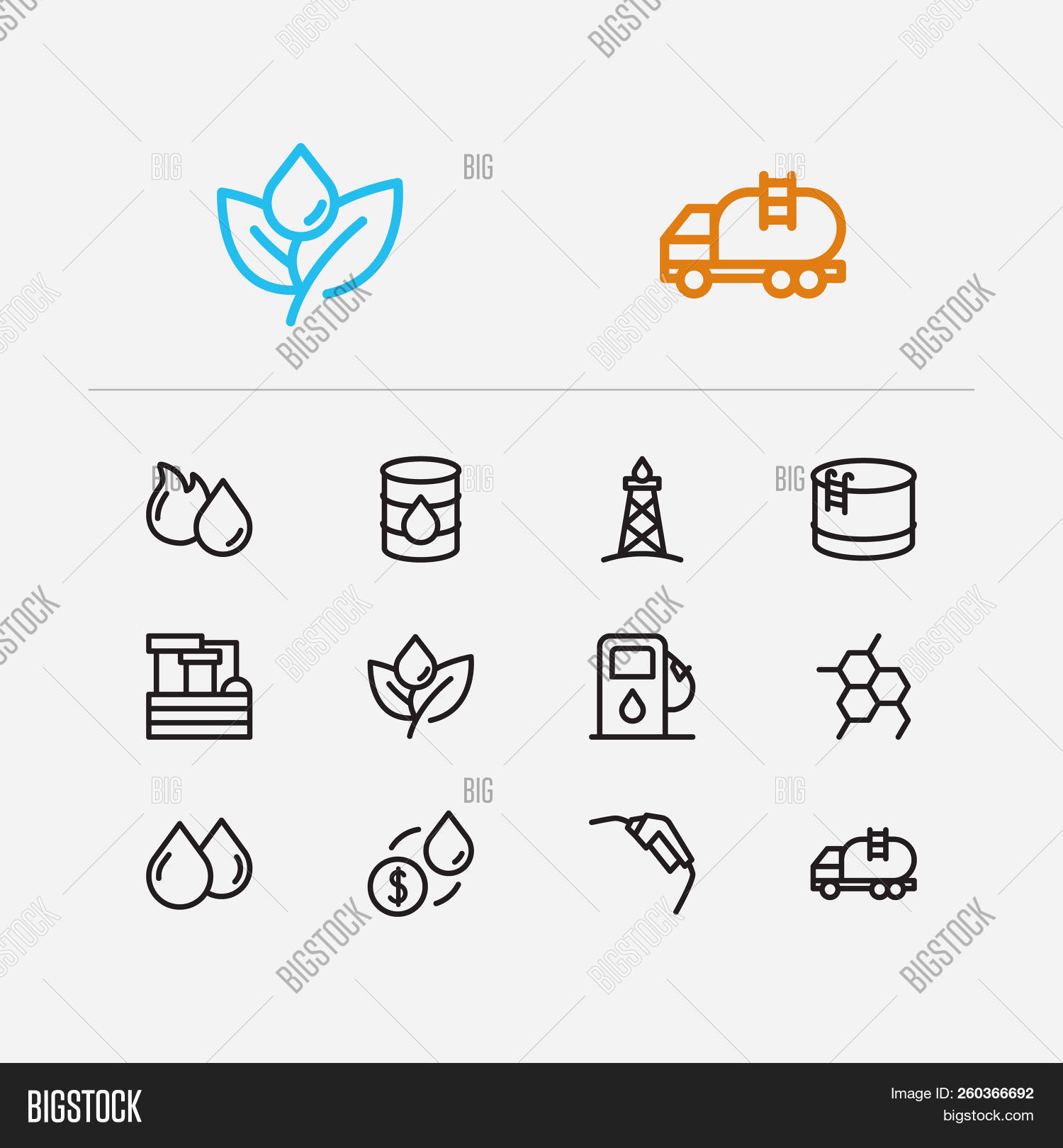 Oil Icons Set. Oil Image & Photo (Free Trial) | Bigstock