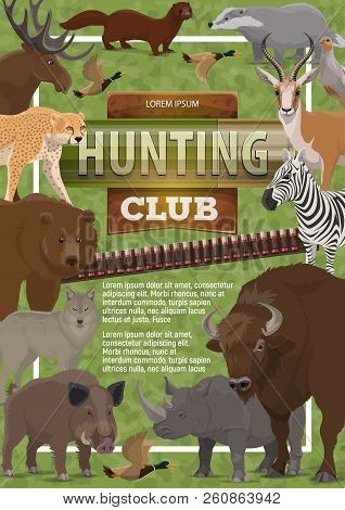 Hunting Club Poster Vector & Photo (Free Trial) | Bigstock