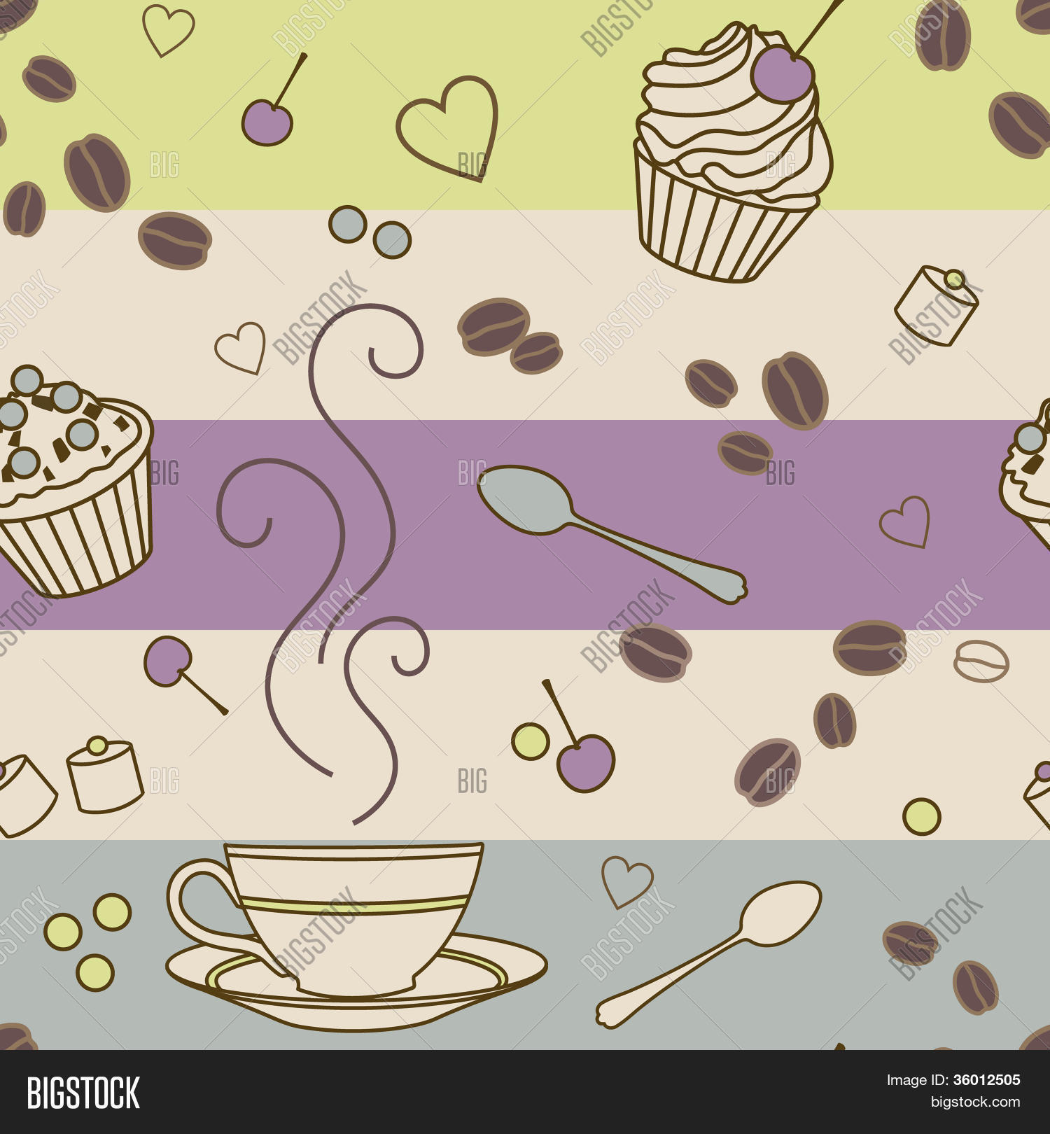 Cafe-pattern Vector & Photo (Free Trial) | Bigstock